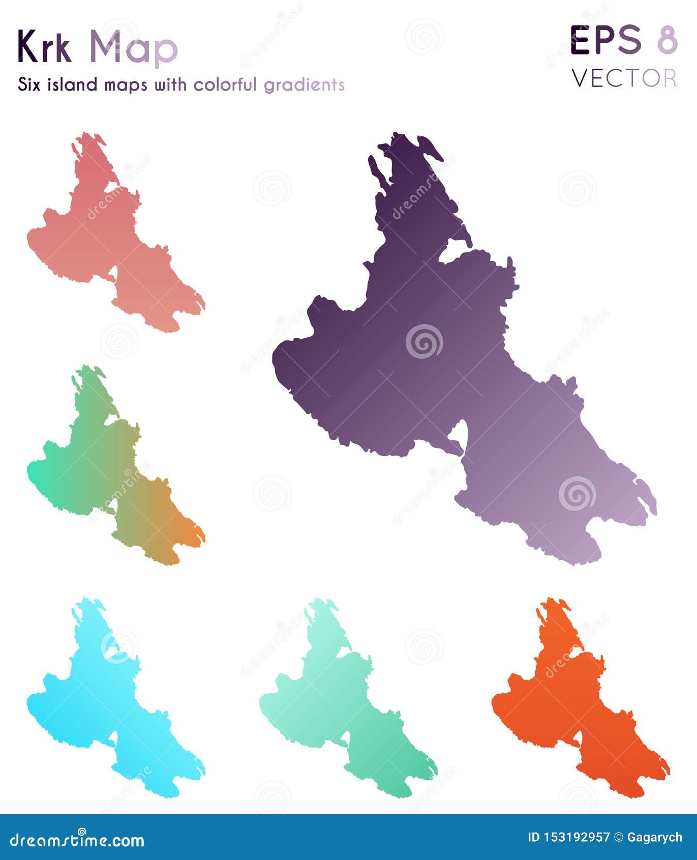 Map Of Krk With Beautiful Gradients. Cartoon Vector | CartoonDealer.com ...
