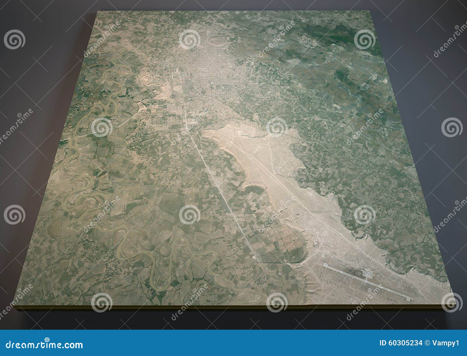 Map of Kunduz, Konduz, Afghanistan, Satellite View, Stock Illustration ...