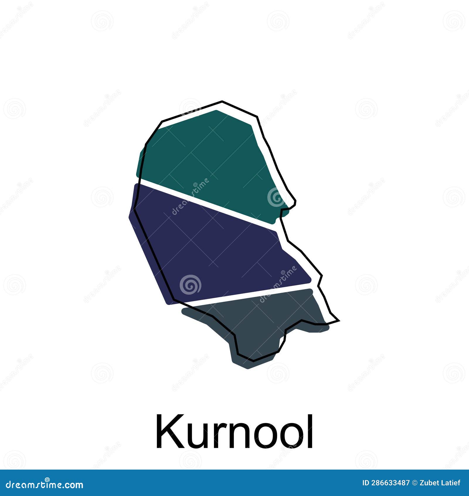 Kurnool District Andhra Pradesh State, Republic Of India Map Vector ...