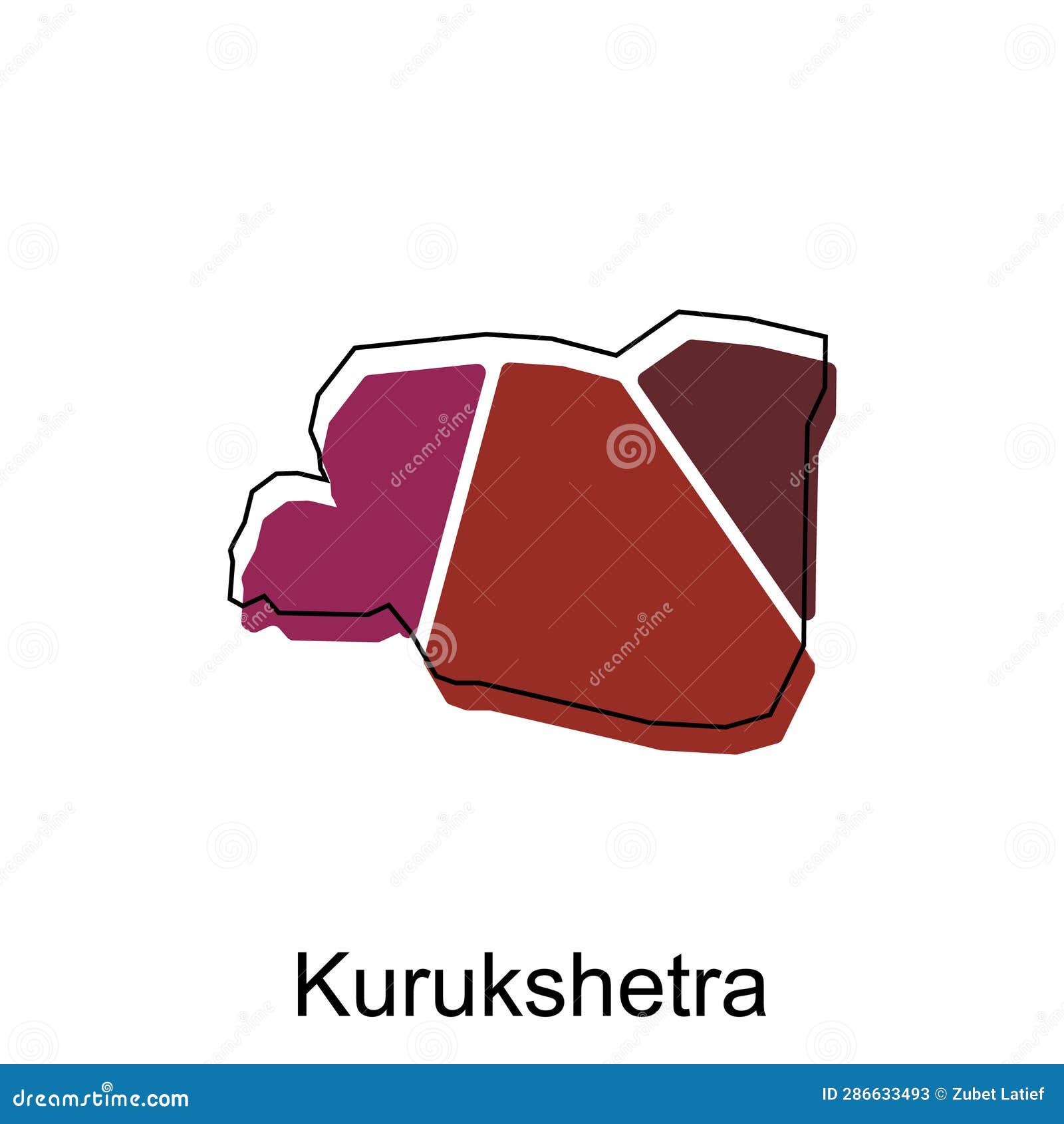 Map of Kurukshetra Vector Template with Outline, Graphic Sketch Style ...