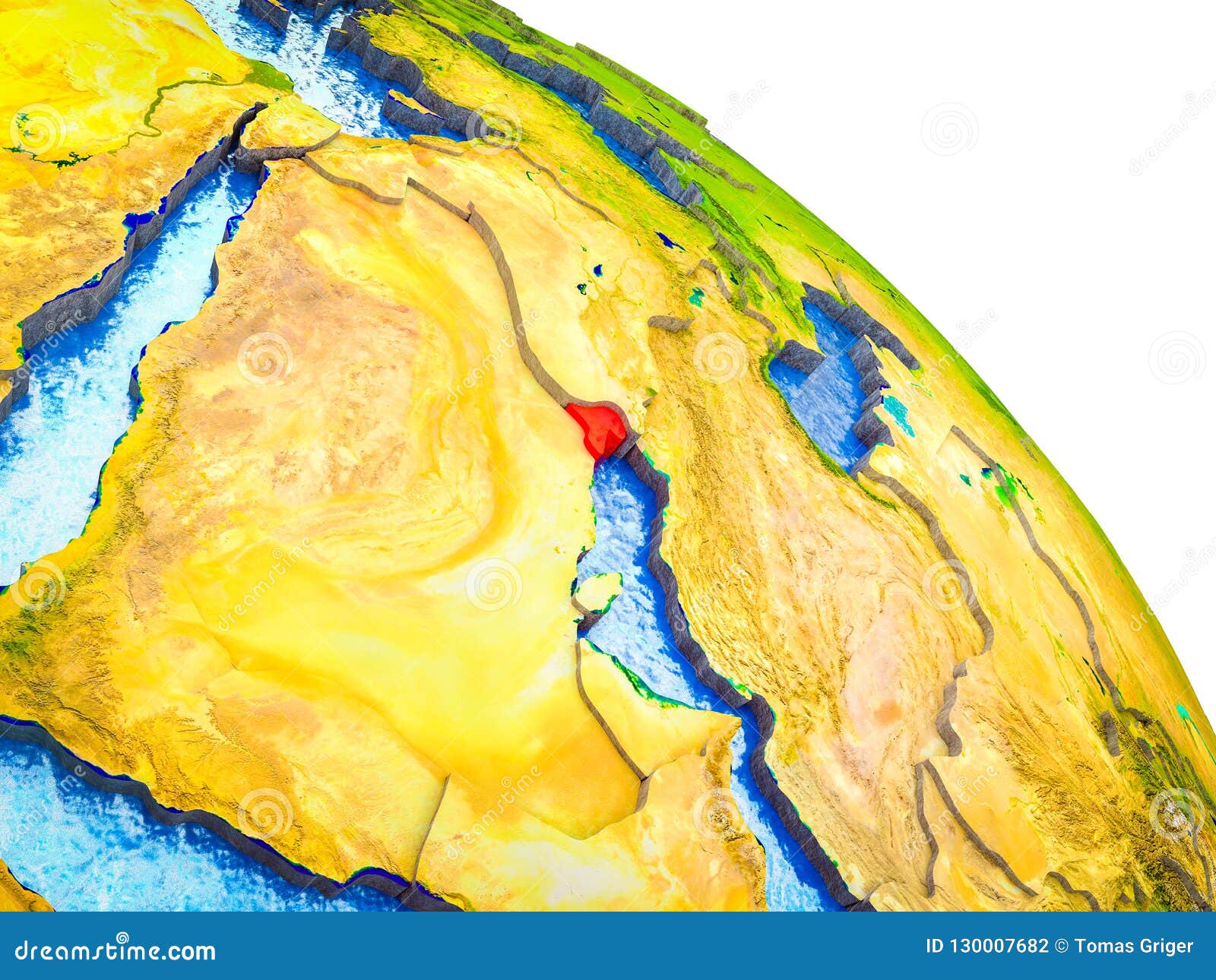 Map of Kuwait on 3D Earth stock illustration. Illustration of countries ...