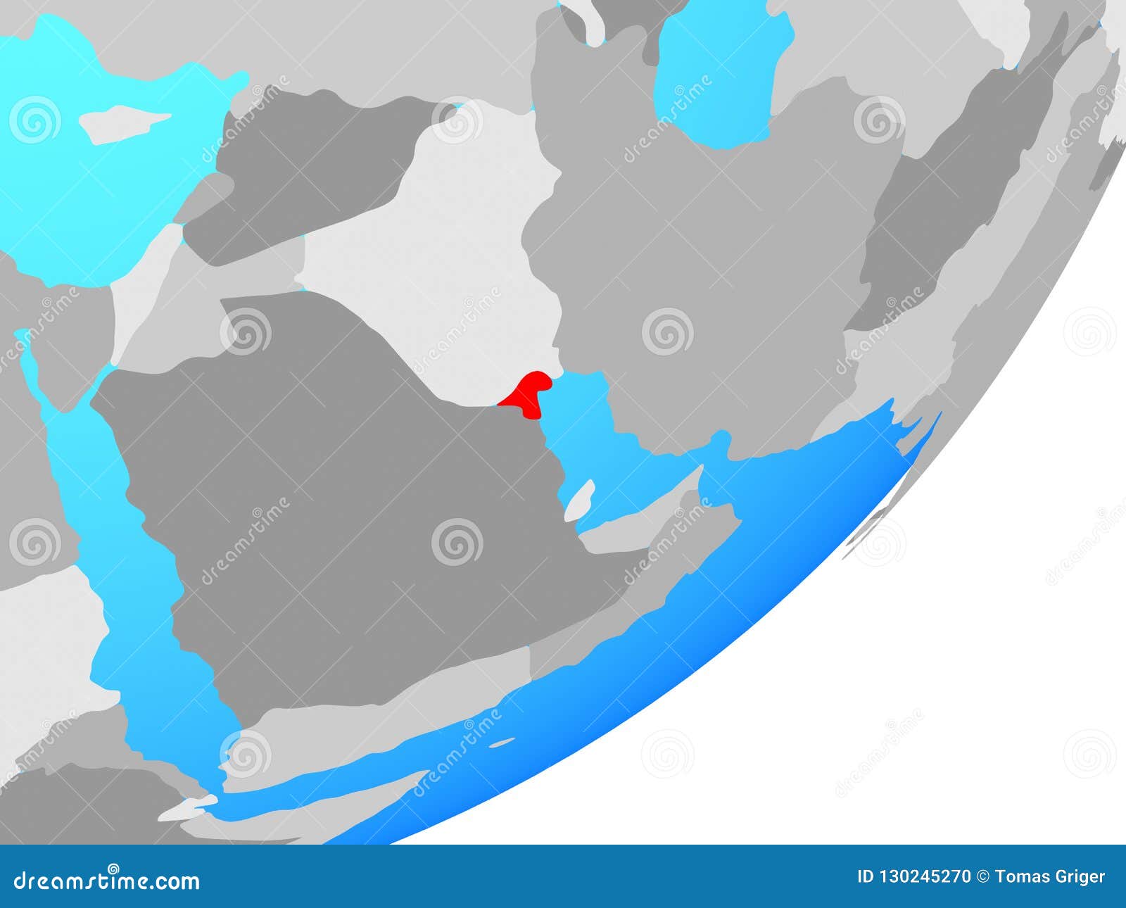 Map of Kuwait on globe stock illustration. Illustration of kuwaiti ...