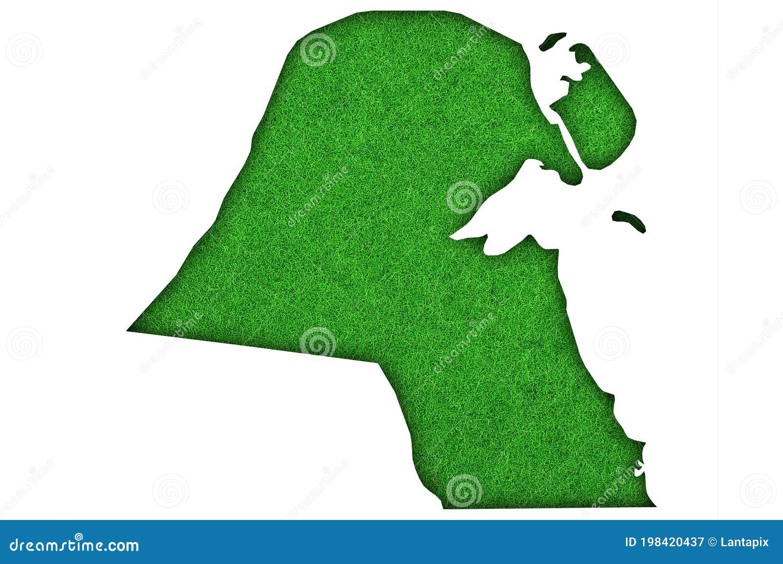Map of Kuwait on Green Felt Stock Illustration - Illustration of felt ...