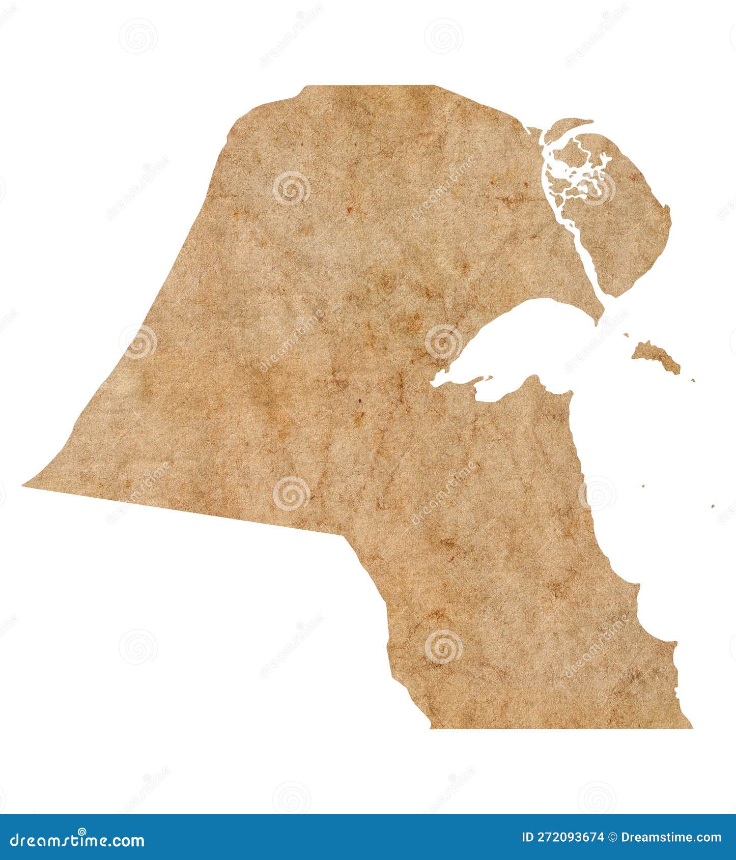 Map of Kuwait on Old Brown Grunge Paper Stock Illustration ...
