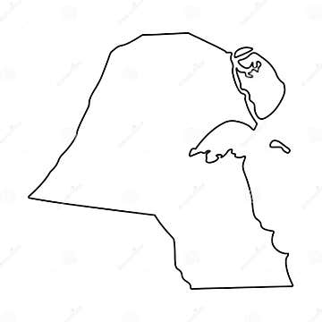 Map of Kuwait - outline stock illustration. Illustration of country ...