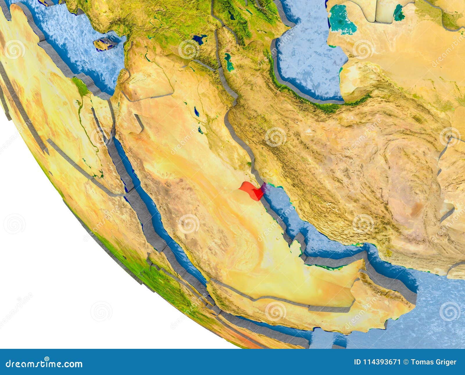 Kuwait on globe stock illustration. Illustration of kuwaiti - 114393671