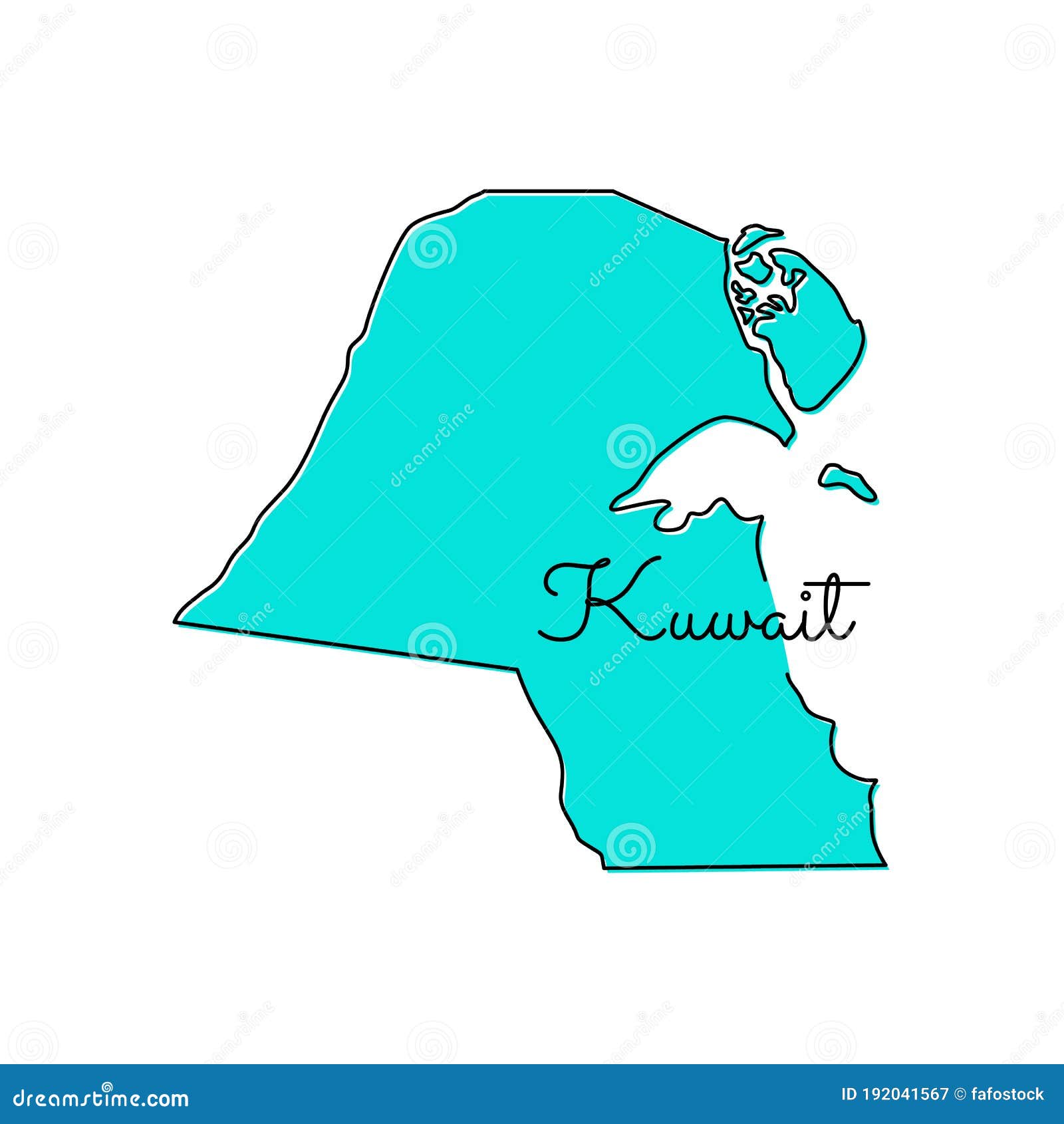 Kuwait. Map Of Kuwait, Vector Silhouette. Royalty-Free Stock Photo ...