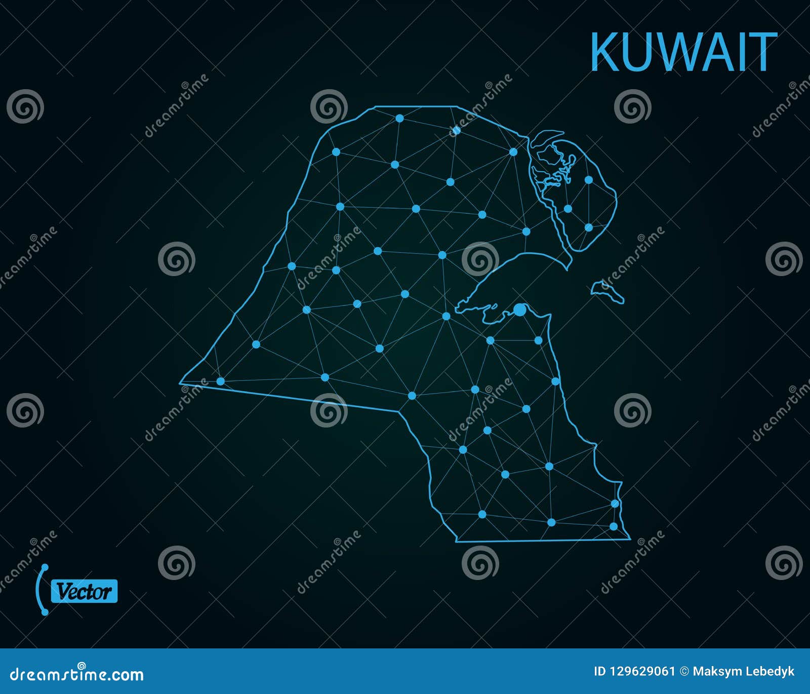 Map of Kuwait. Vector Illustration. World Map Stock Illustration ...