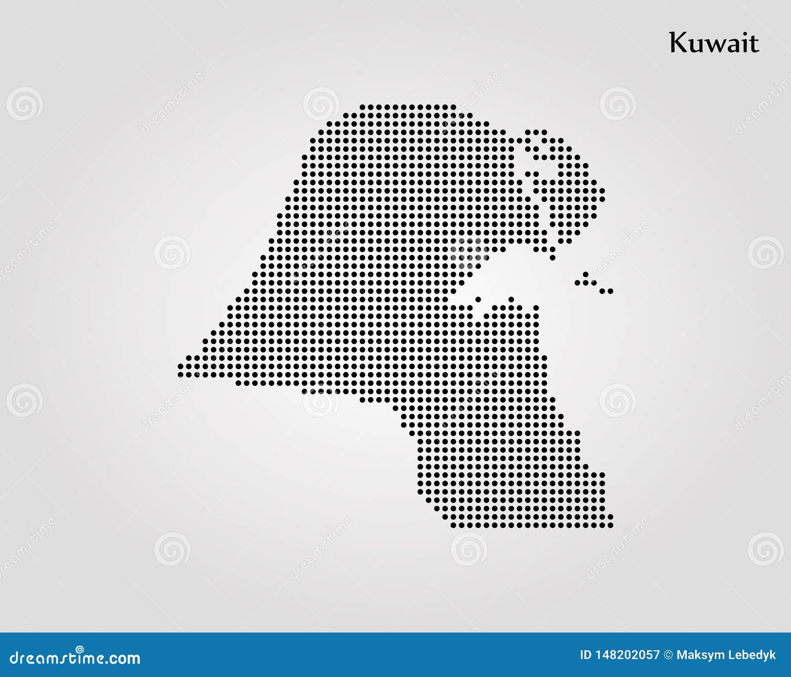Kuwait. Map Of Kuwait, Vector Silhouette. Royalty-Free Stock Photo ...