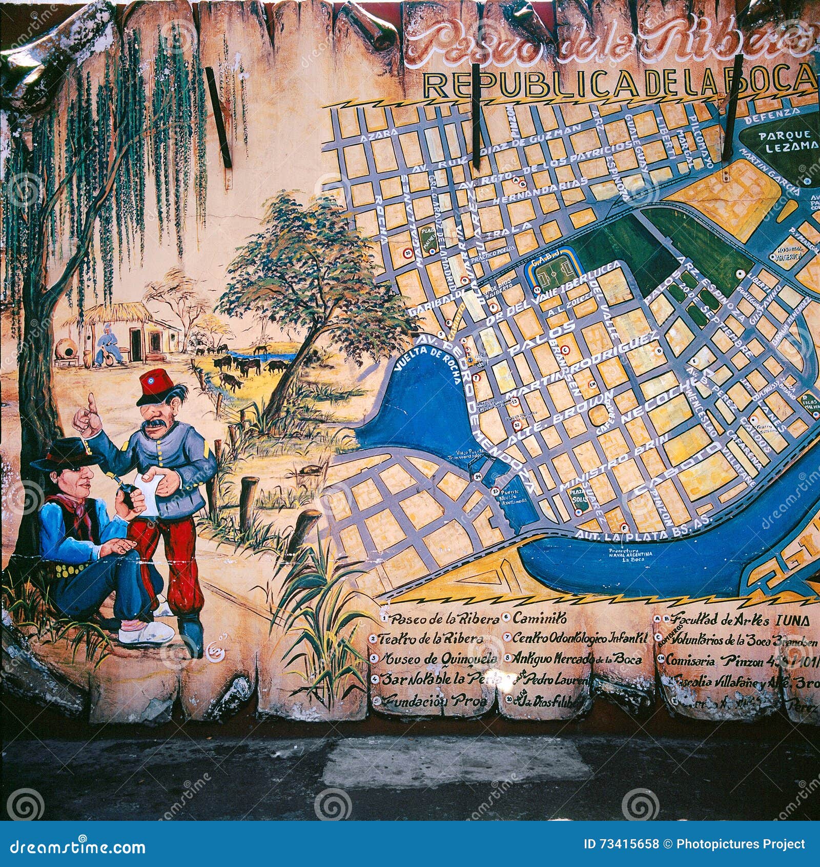 Map, La Boca, Caminito, Buenos Aries, Argentina Editorial Stock Photo ...