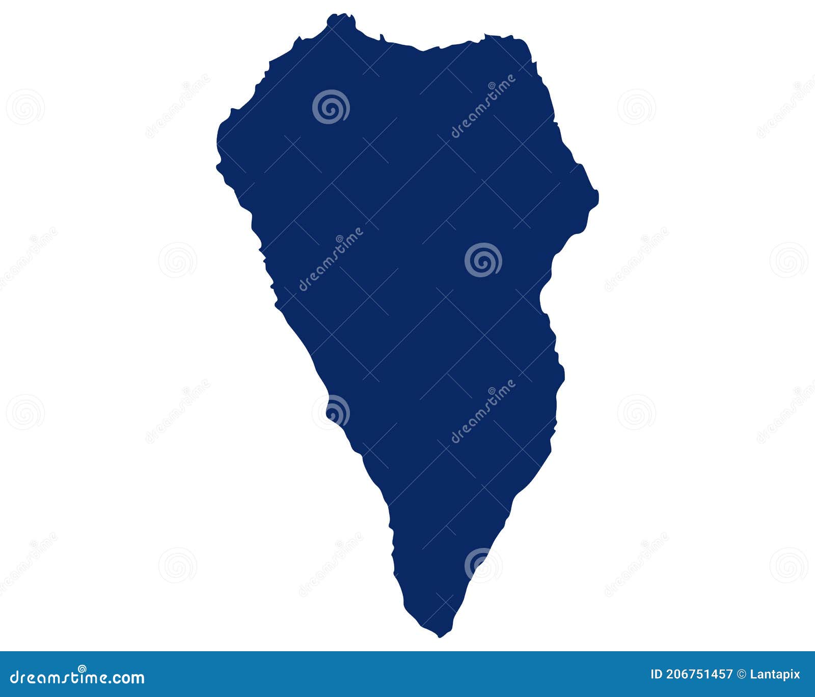 Map of La Palma in Blue Colour Stock Vector - Illustration of ...