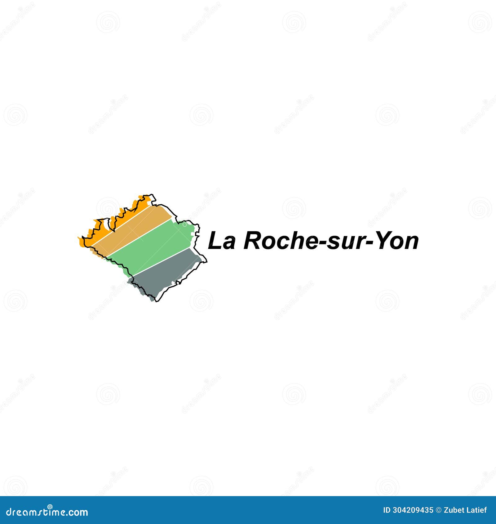 Map Of La Roche Sur Yon Vector Design Template, National Borders And ...
