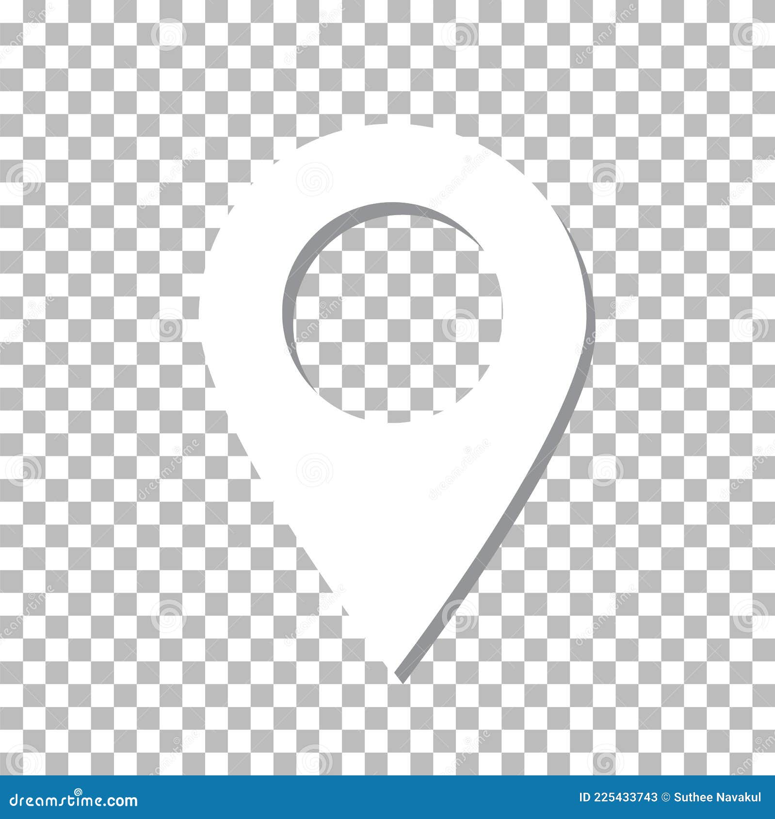Map Label Icon on Transparent Background. Mark Pointer Sign. Pin White ...