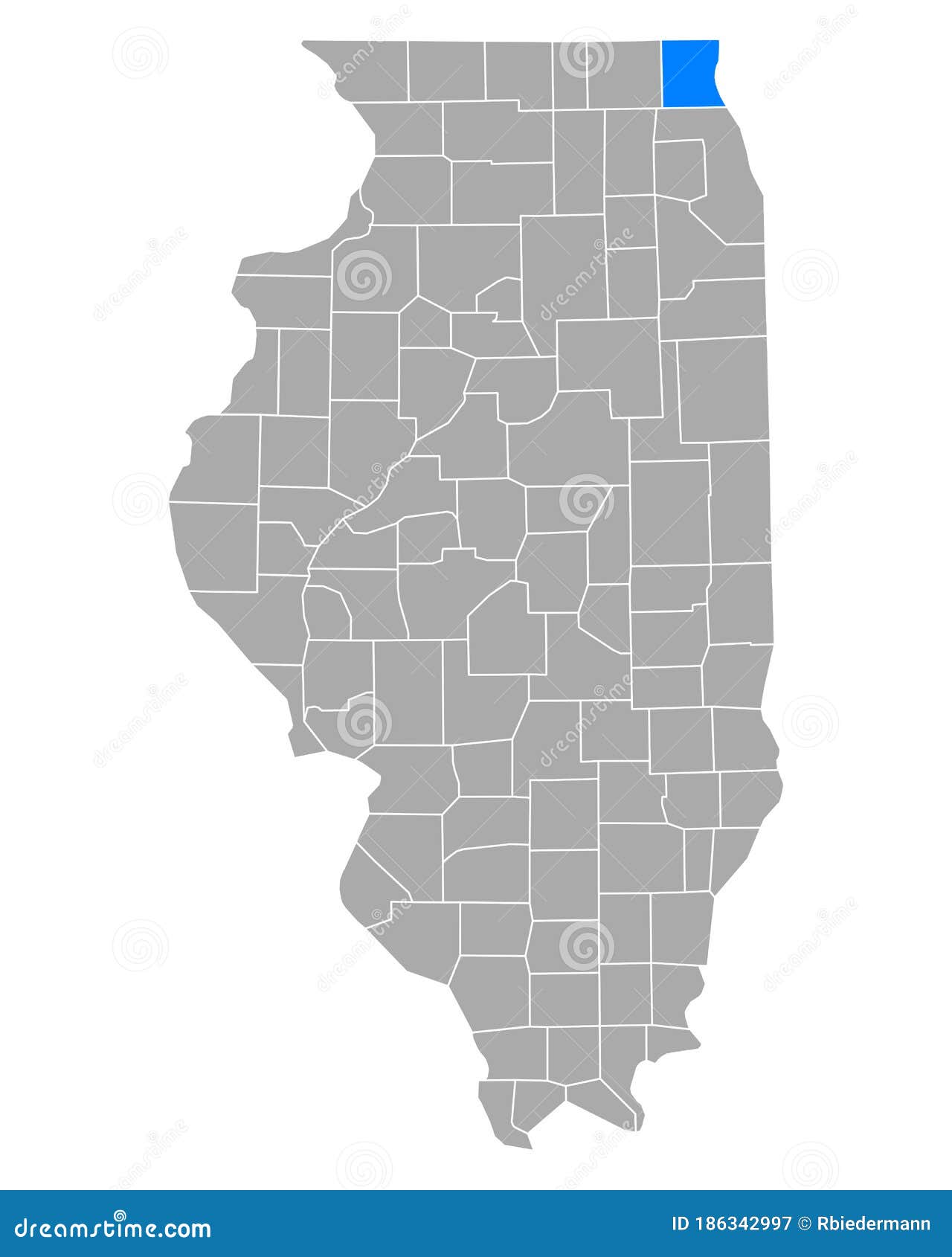 Map of Lake in Illinois stock vector. Illustration of geography - 186342997