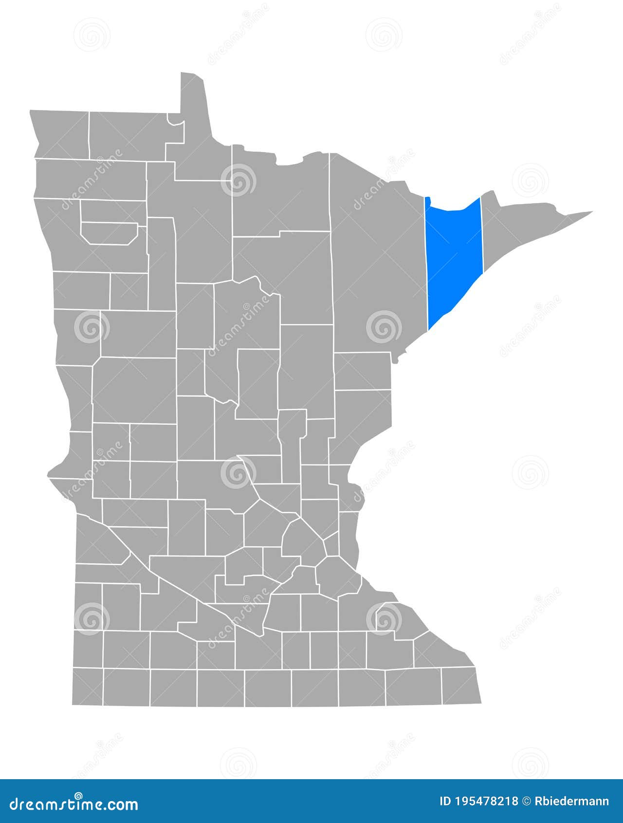 Map of Lake in Minnesota stock vector. Illustration of region - 195478218