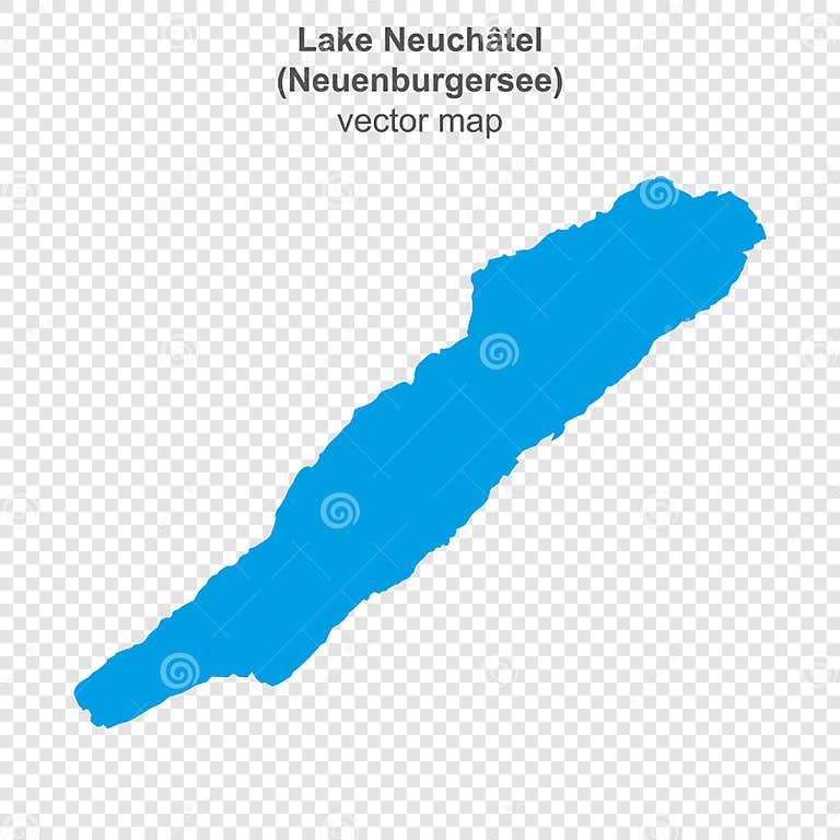 Map of Lake Neuchatel on Transparent Background Stock Vector ...