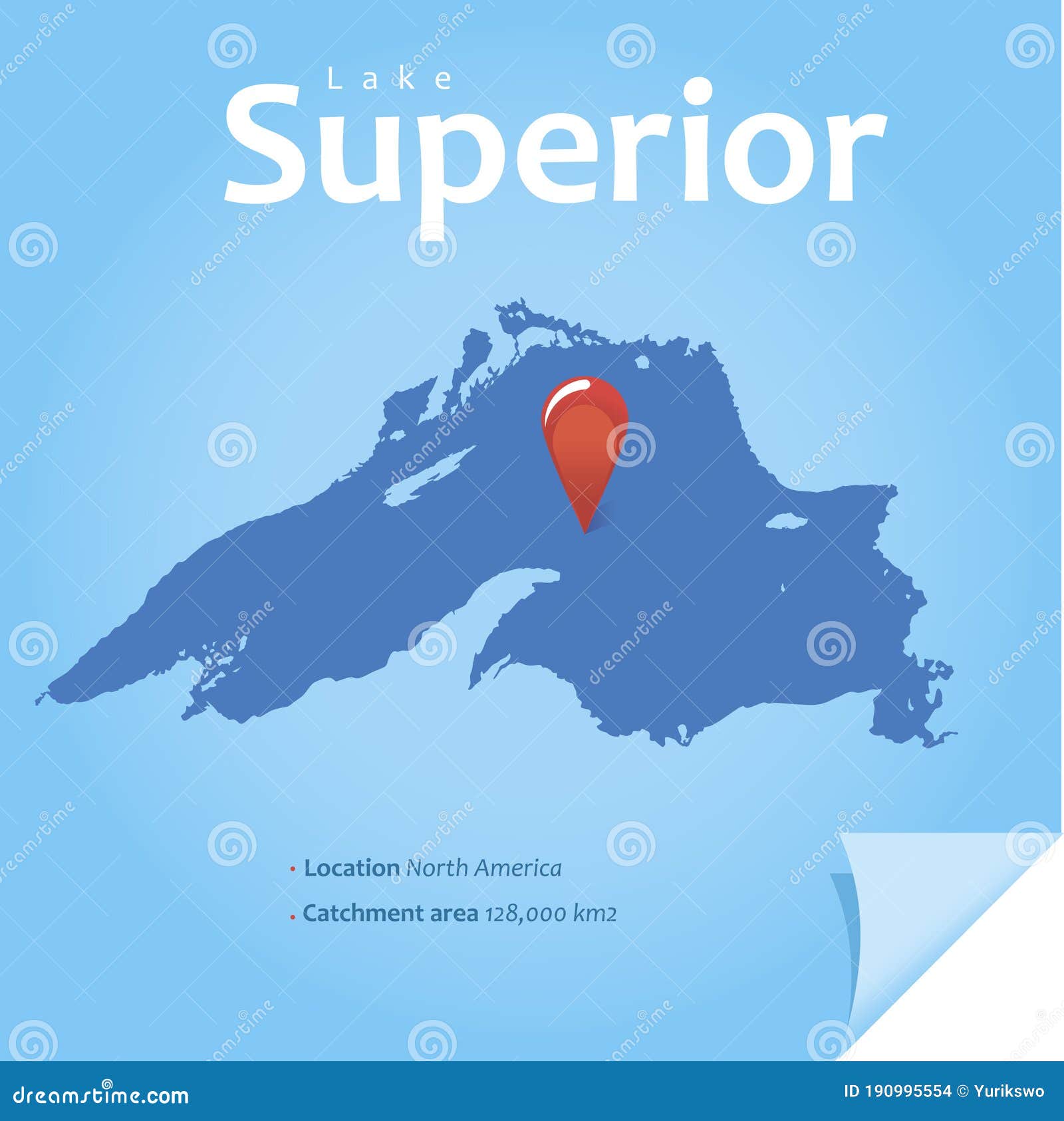 Lake Superior, One Of The Great Lakes Sketch Scribble Map Isolated On ...