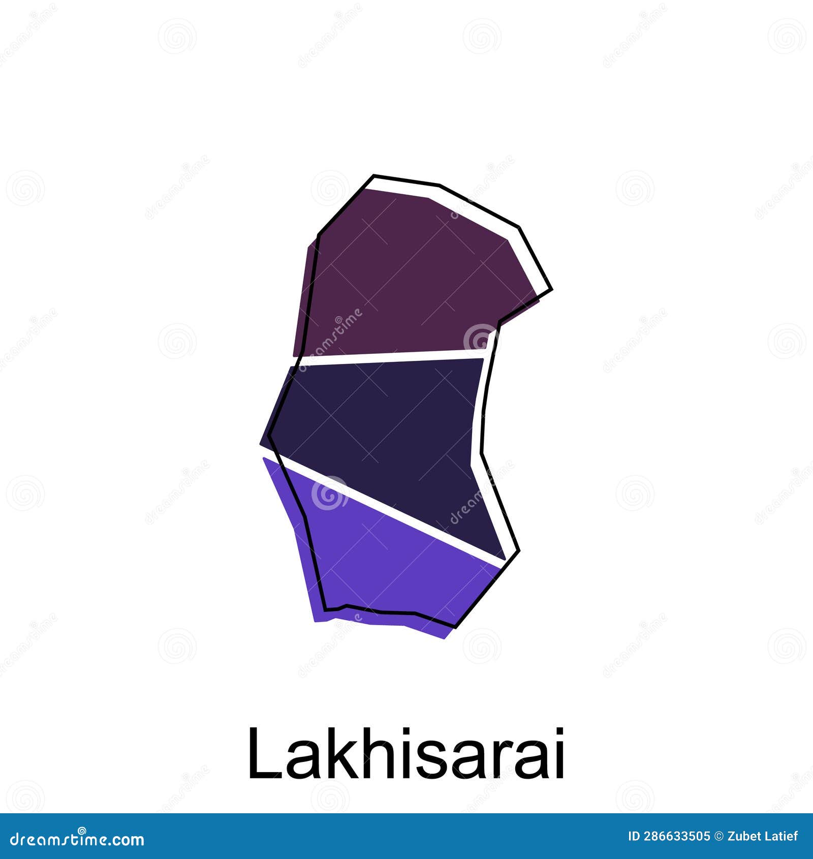 Map of Lakhisarai City Modern Simple Geometric, Illustration Vector ...