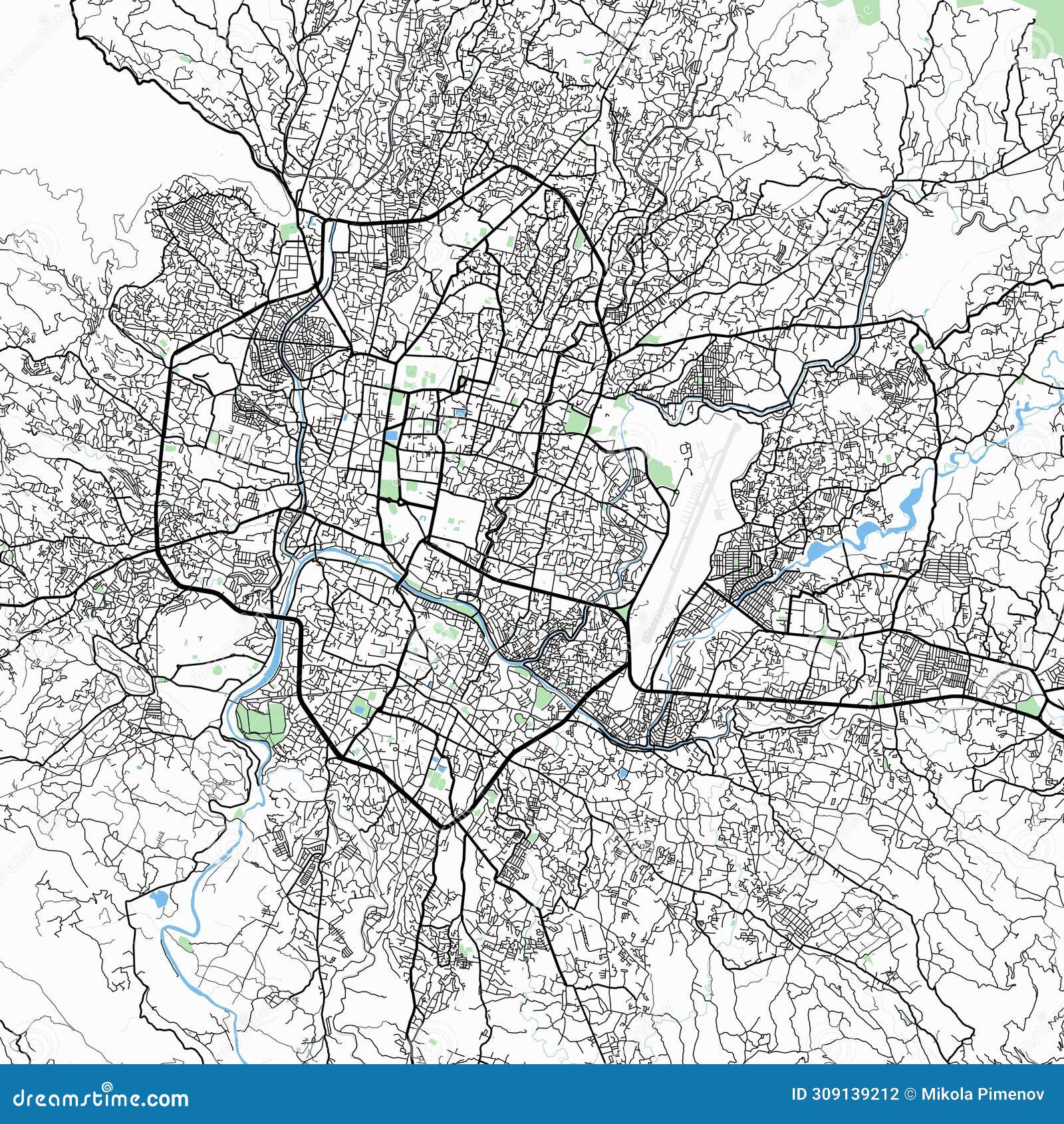 Map Of Lalitpur City. Stock Photo | CartoonDealer.com #309139212
