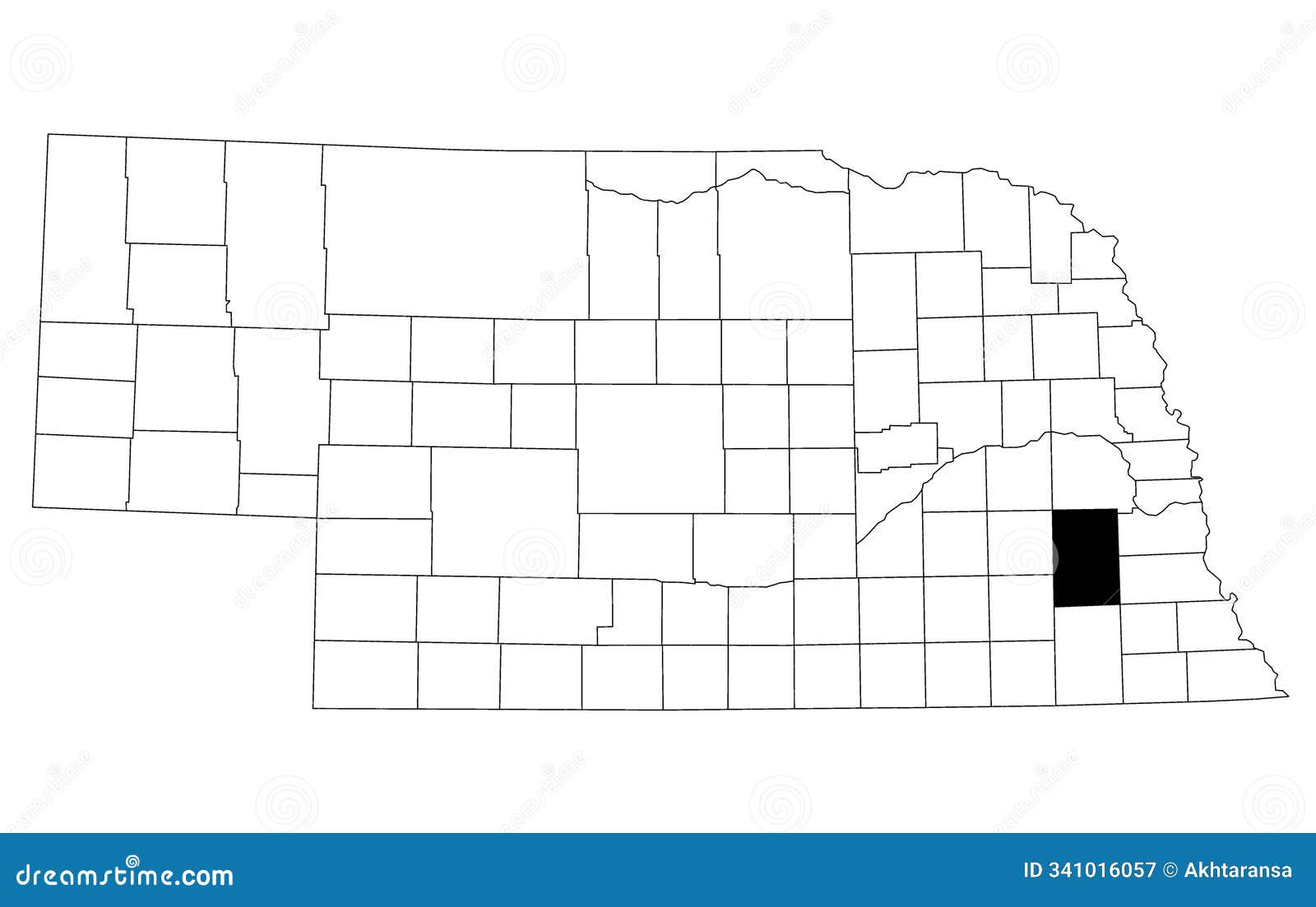 Map Of Lancaster County In Nebraska State On White Background. Single ...