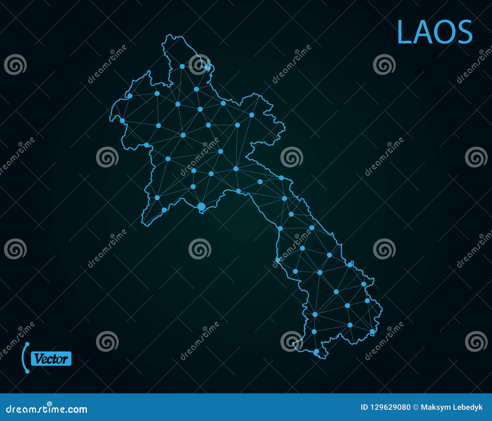 Map of Laos Network. Vector Illustration. World Map Stock Illustration ...