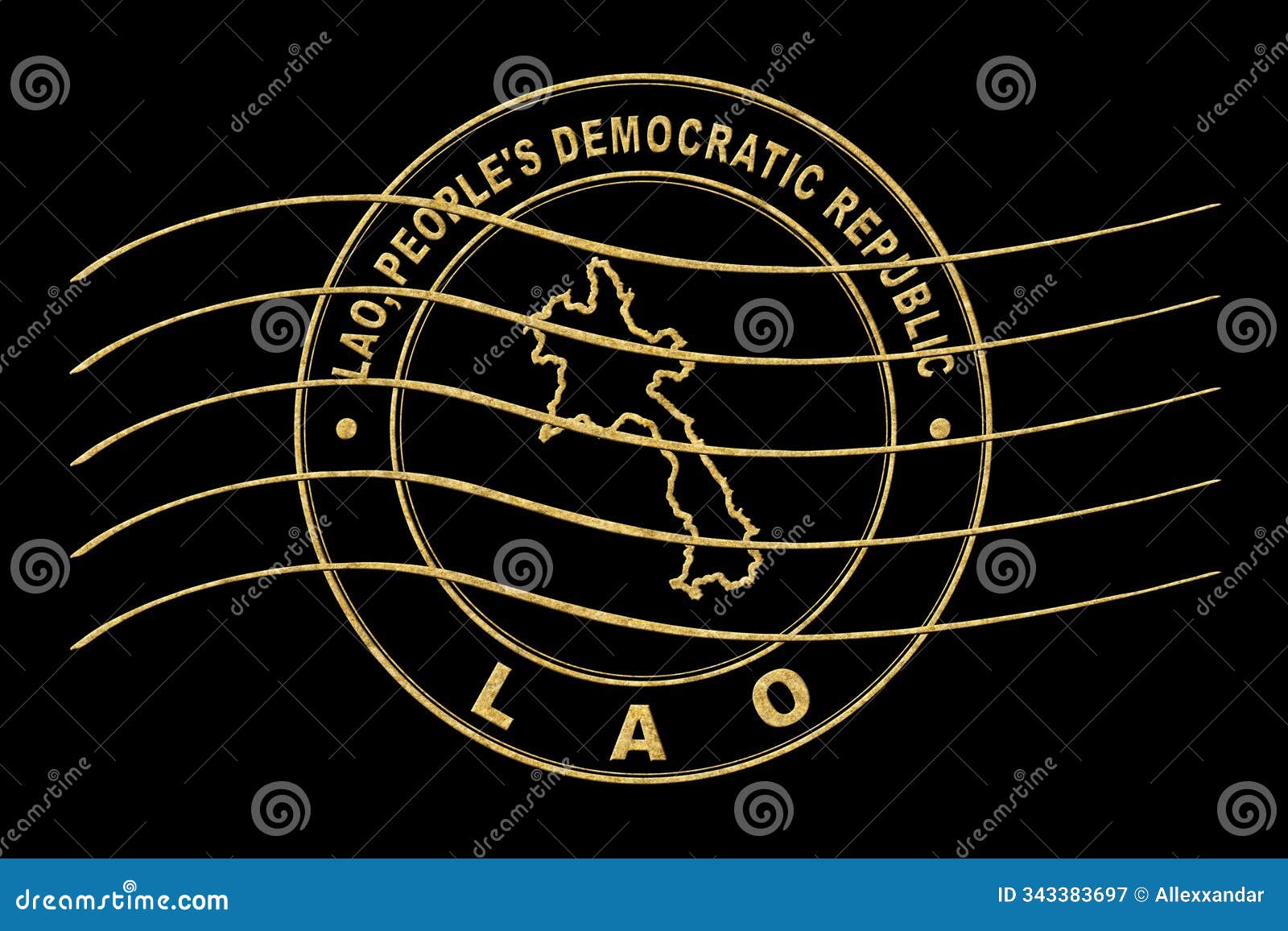 Map of Laos, Postal Passport Stamp, Travel Stamp Stock Illustration ...
