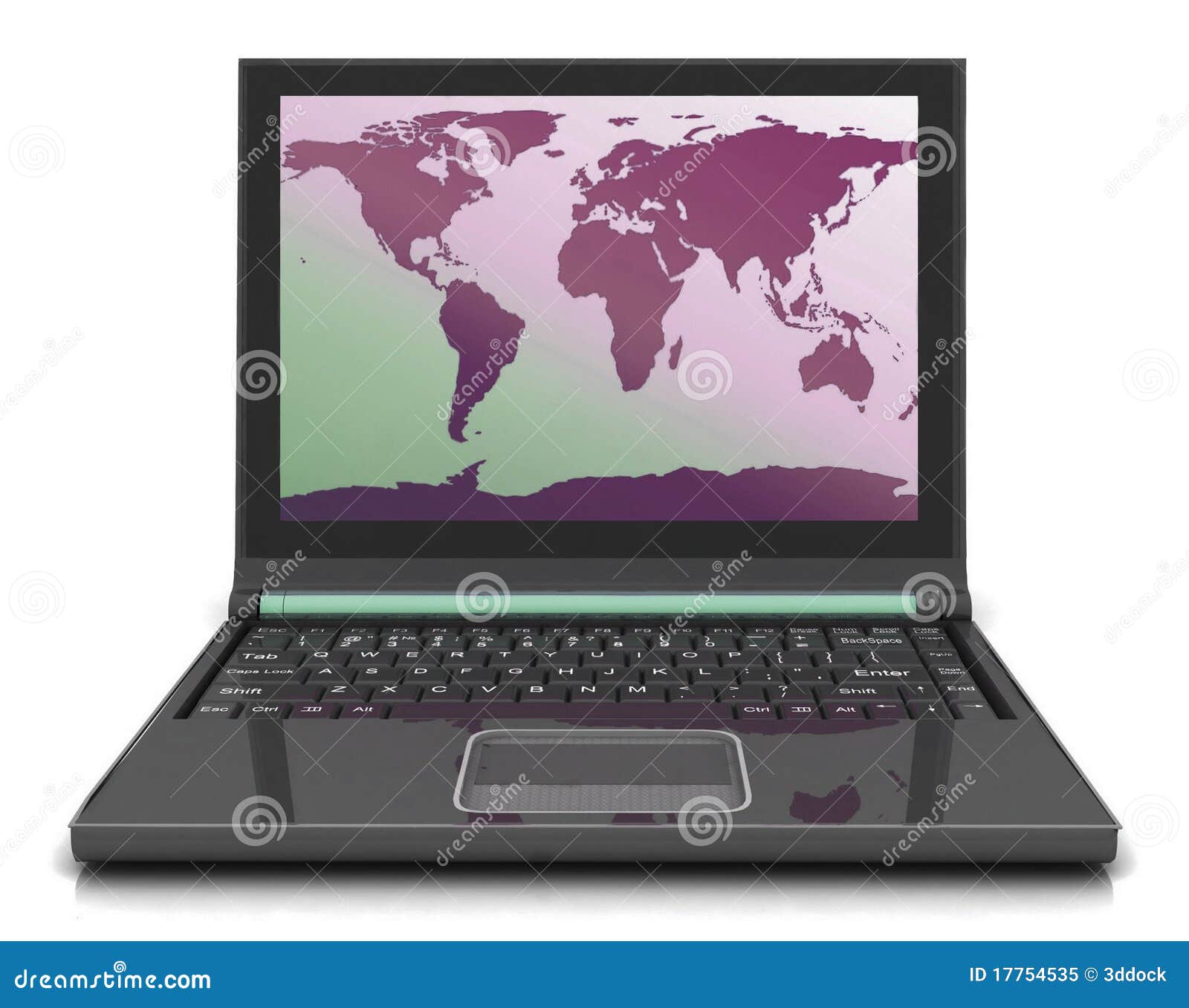 Map on laptop stock illustration. Illustration of connection - 17754535