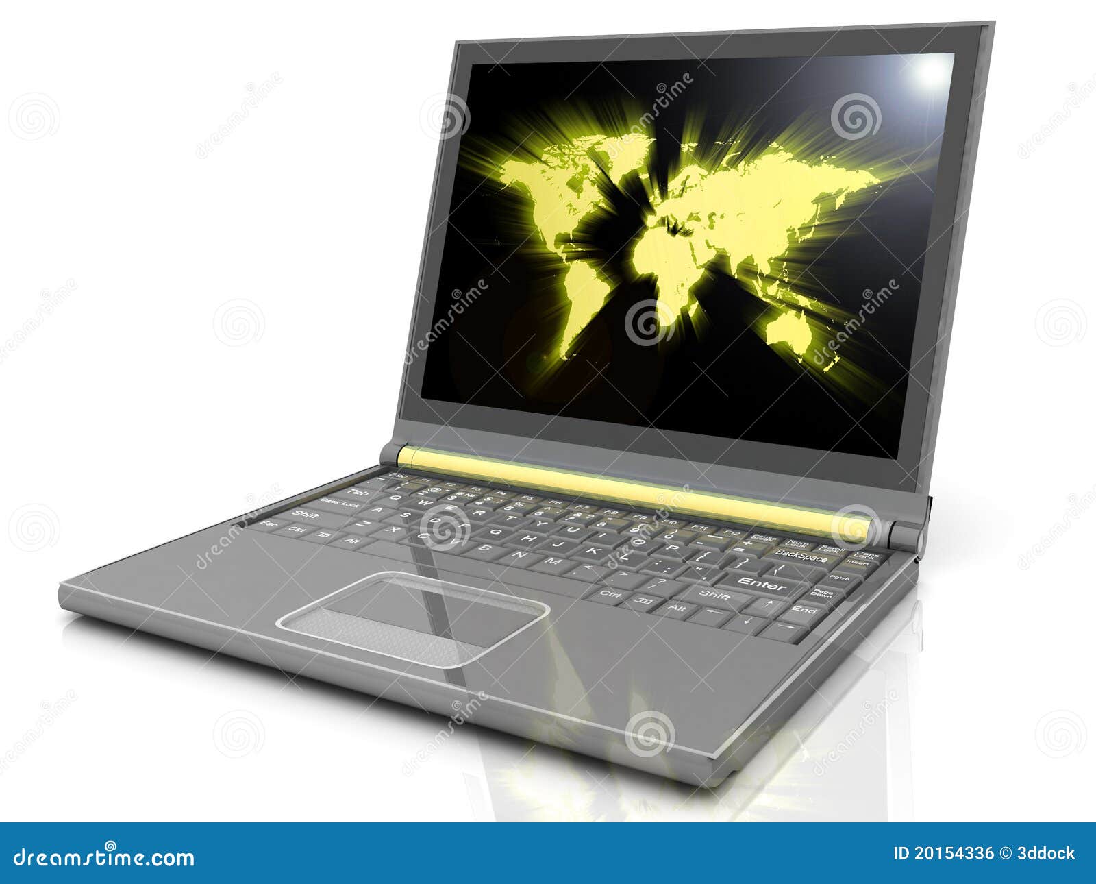 Map on laptop stock illustration. Illustration of personal - 20154336