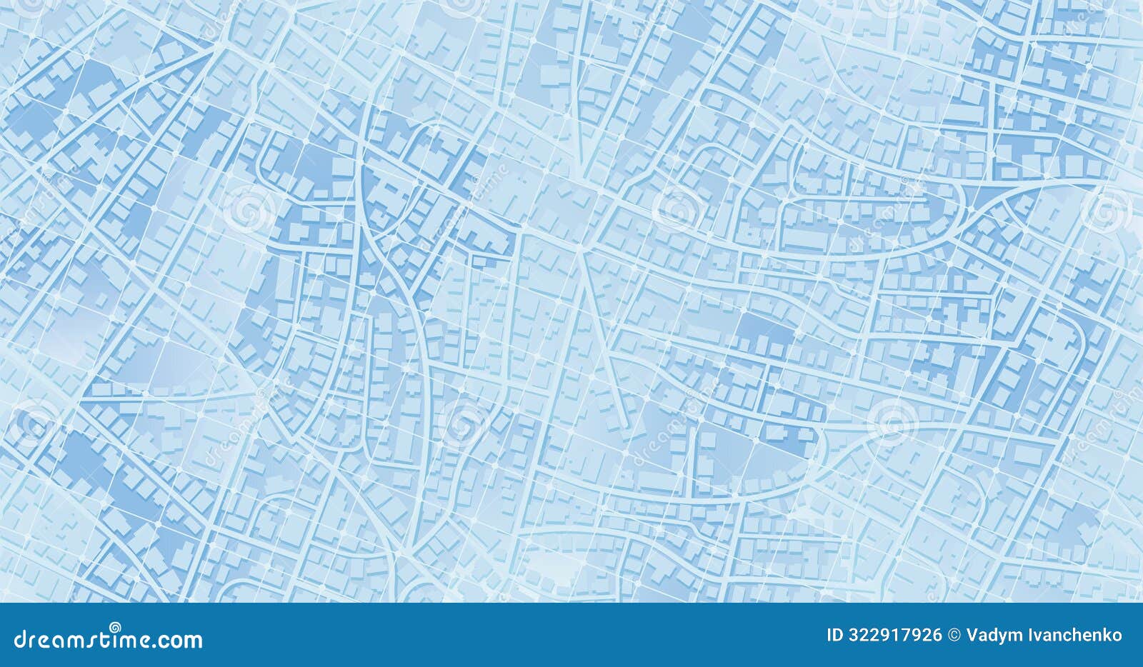 Map of Large City with Roads Streets and on Full Canvas. Gradient Grid ...