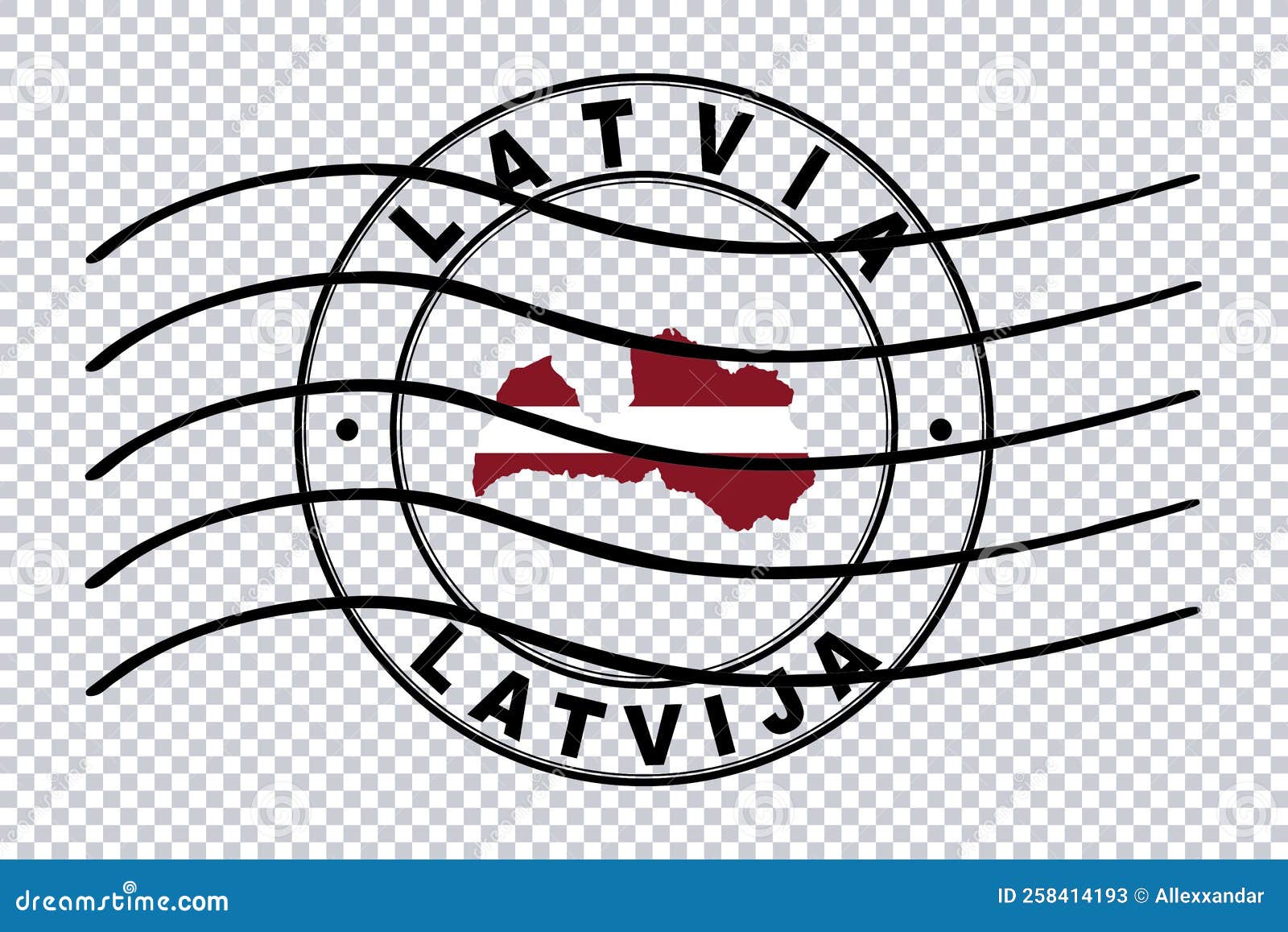 Map of Latvia, Postal Passport Stamp, Travel Stamp Stock Illustration ...