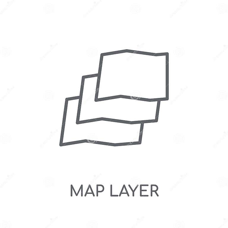 Map Layer Linear Icon. Modern Outline Map Layer Logo Concept on Stock ...
