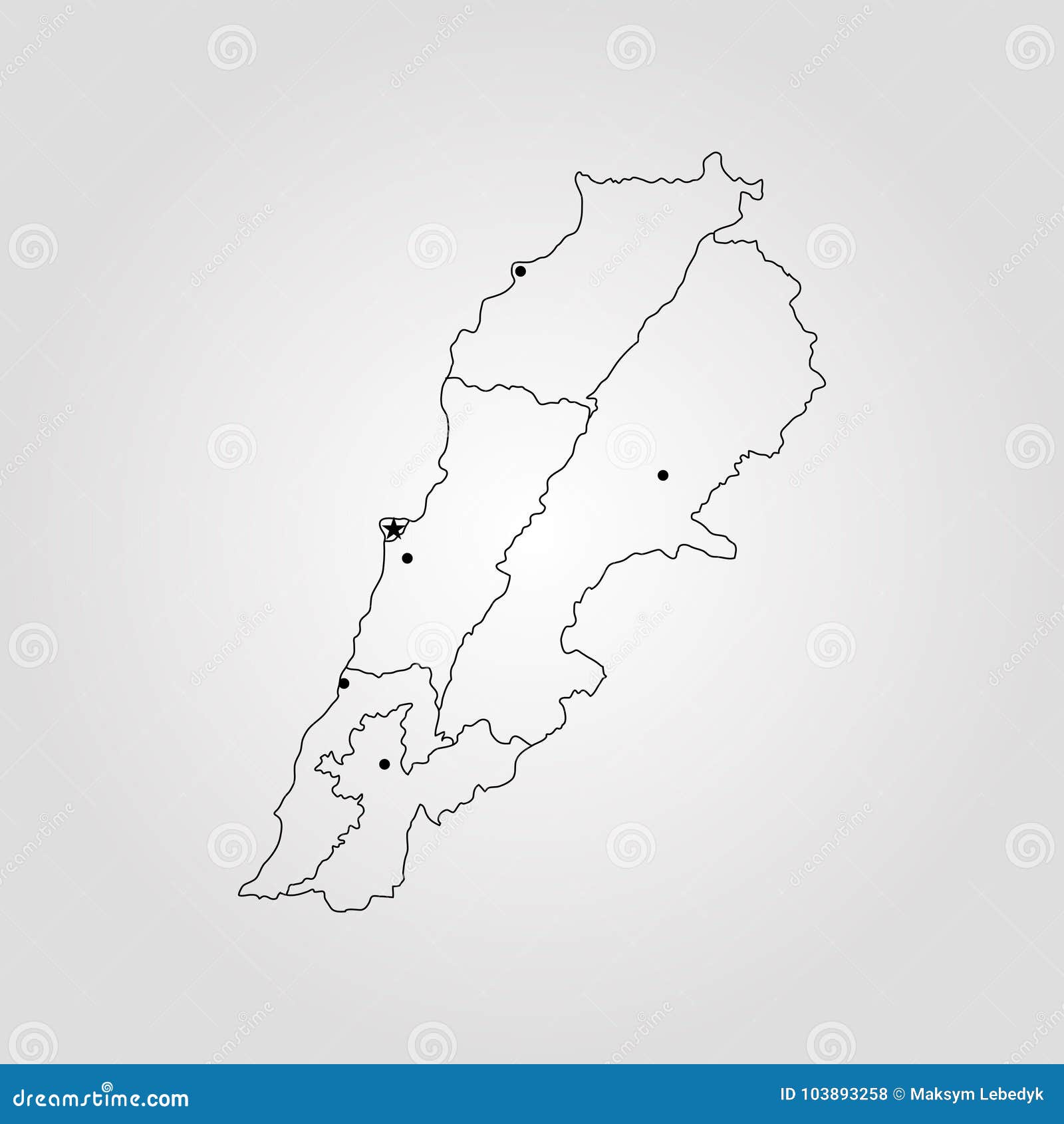 Map of Lebanon stock illustration. Illustration of lebanon - 103893258