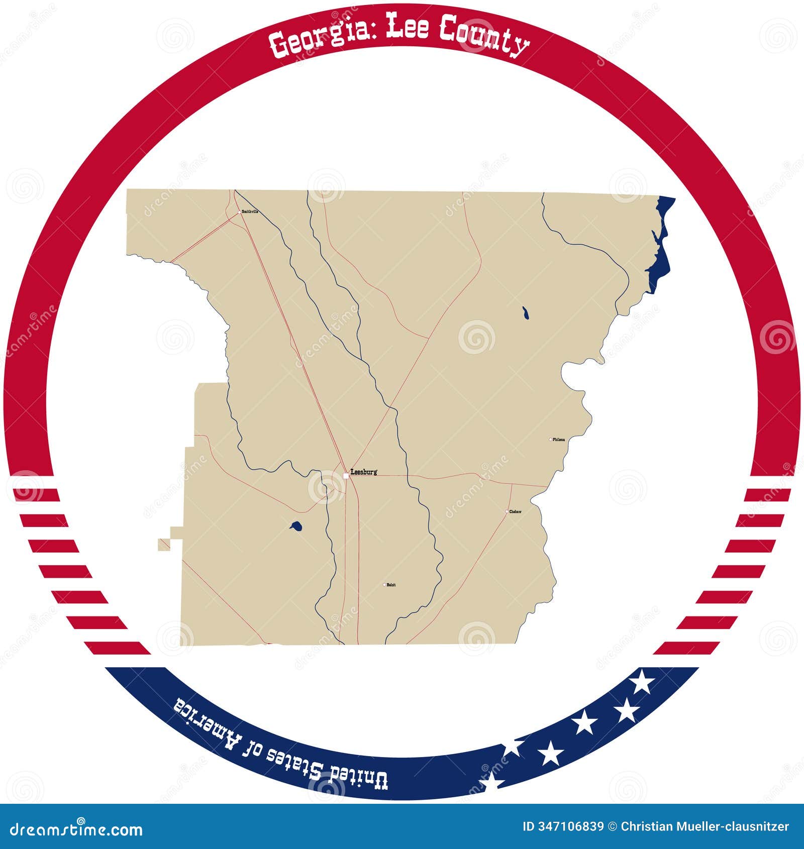 Georgia County Map Royalty-Free Stock Photography | CartoonDealer.com ...