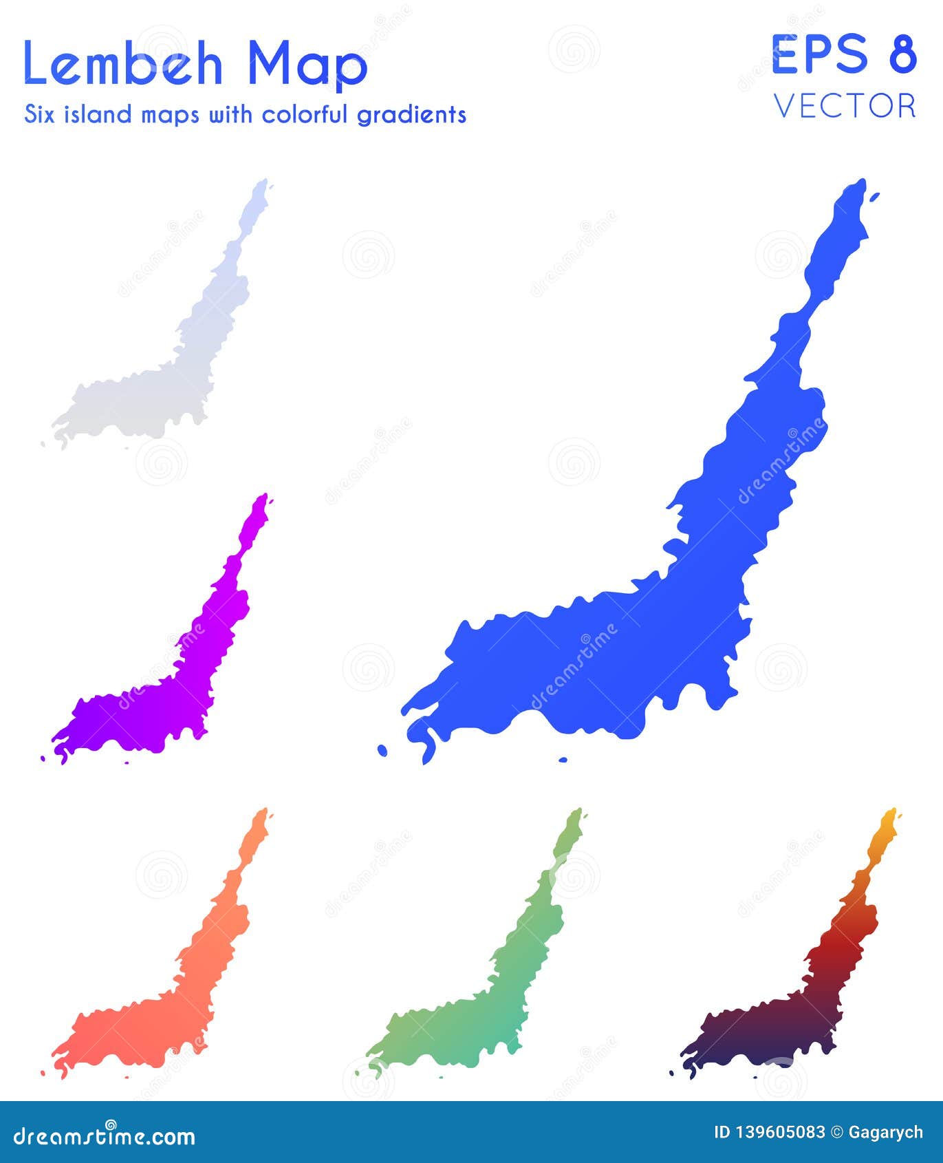 Map of Lembeh with Beautiful Gradients. Stock Vector - Illustration of ...