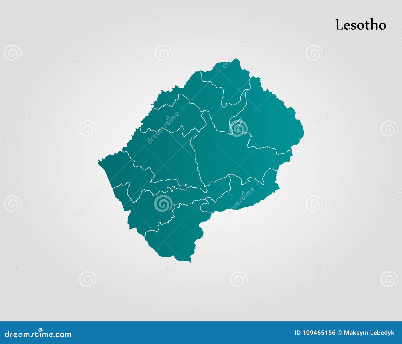 Map of Lesotho stock illustration. Illustration of drawing - 109465156