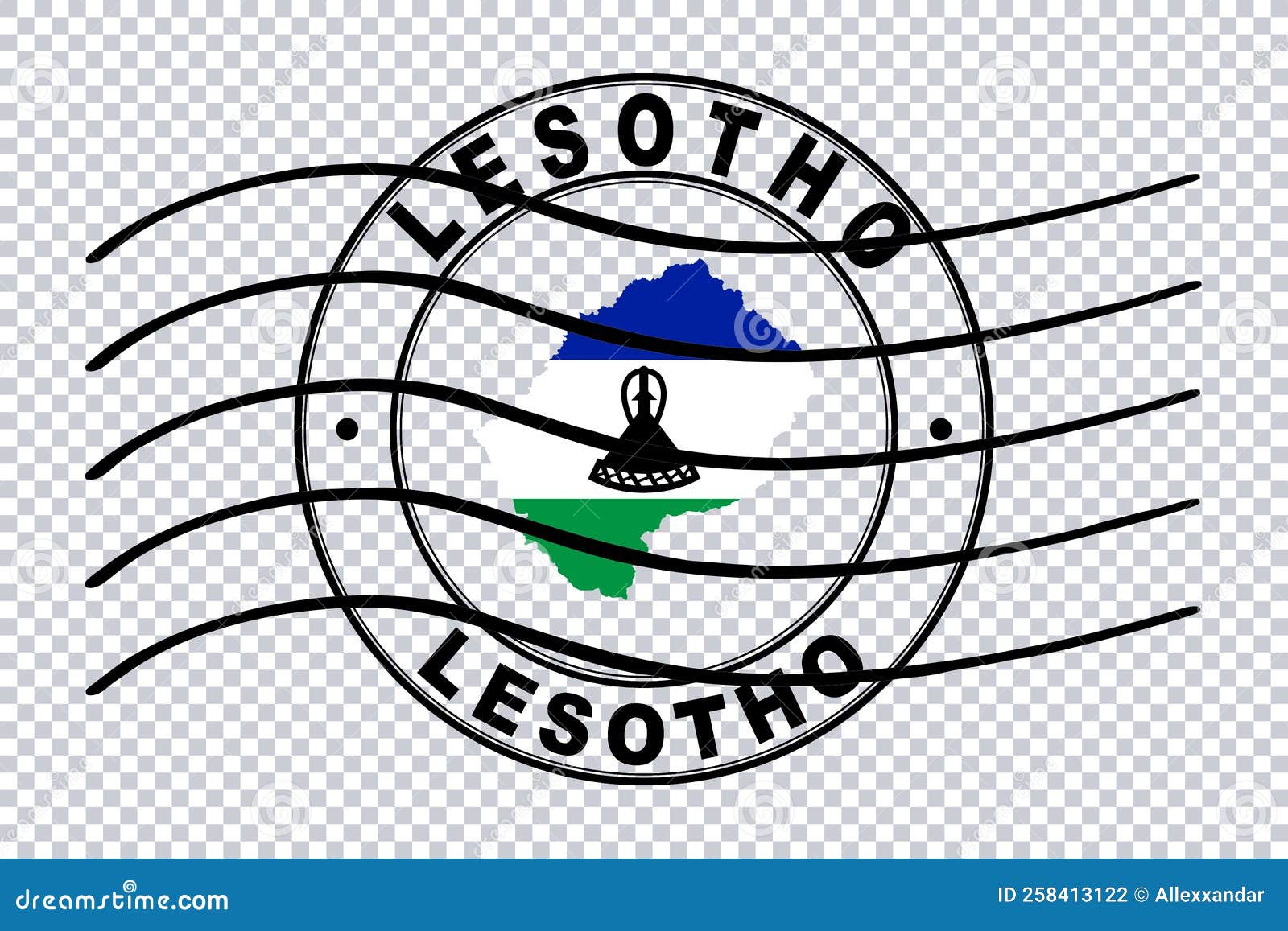 Map of Lesotho, Postal Passport Stamp, Travel Stamp Stock Illustration ...