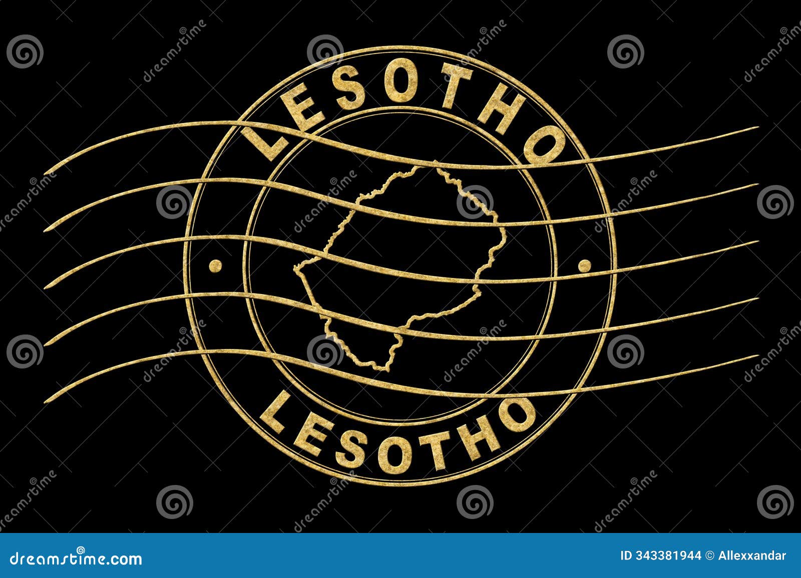 Map of Lesotho, Postal Passport Stamp, Travel Stamp Stock Illustration ...