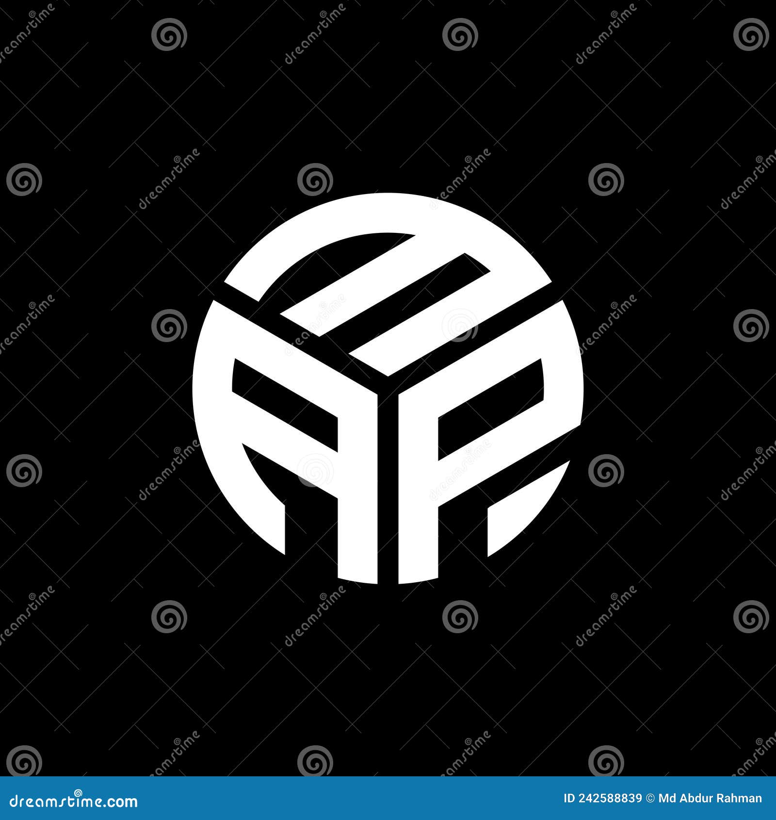 MAP Letter Logo Design on Black Background. MAP Creative Initials ...