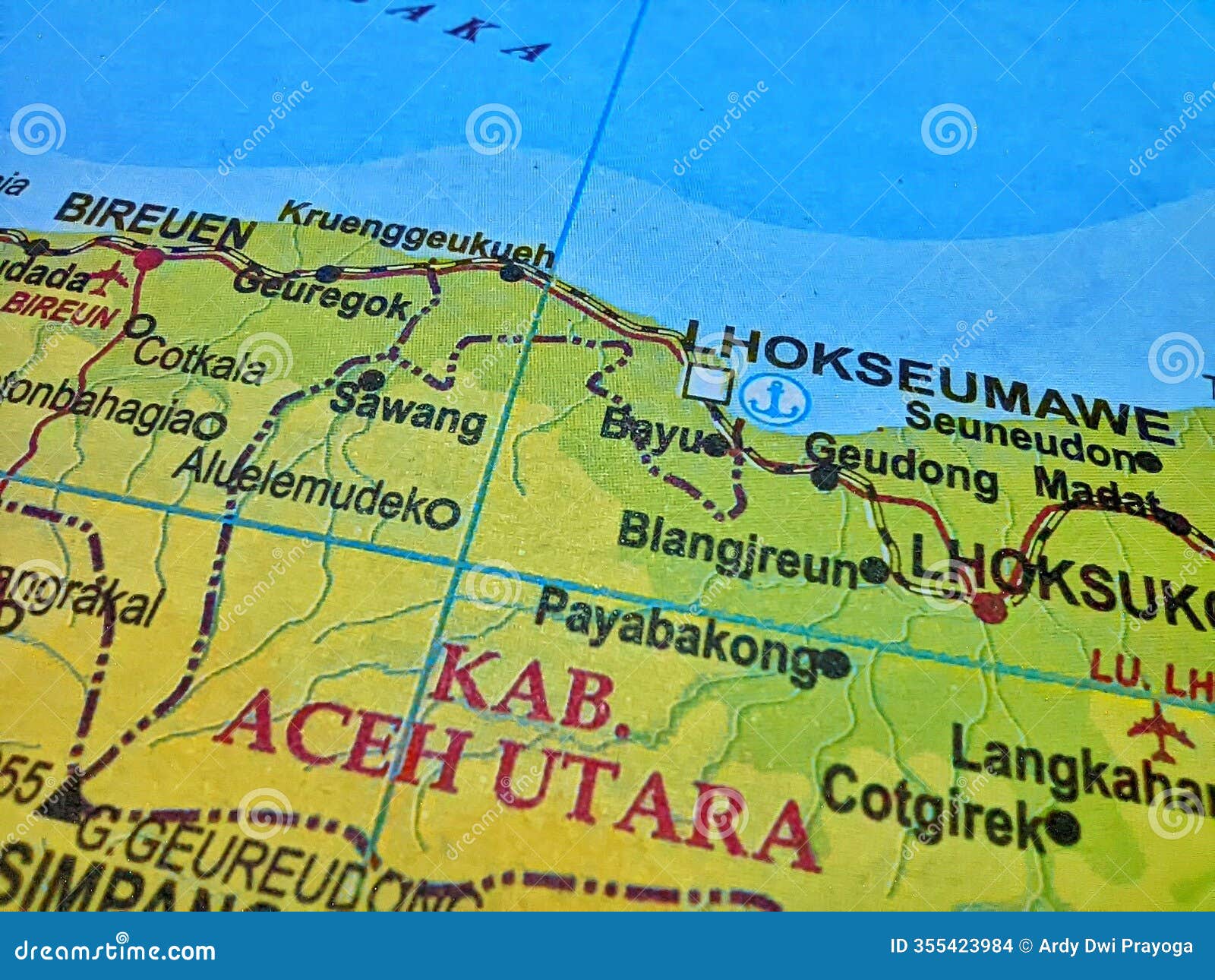 Map of Lhokseumawe. stock photo. Image of jakarta, national - 355423984