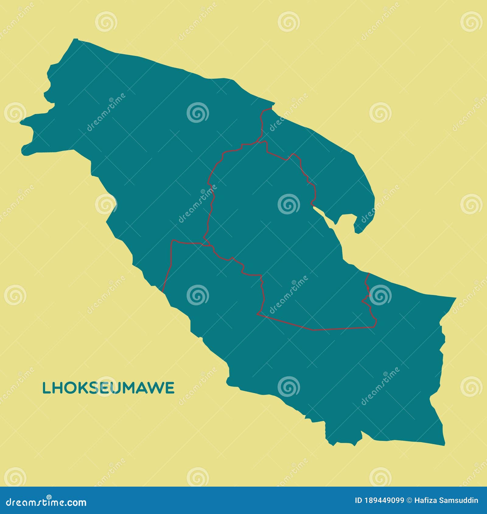 Map of Lhokseumawe. Vector Illustration Decorative Design Stock Vector ...