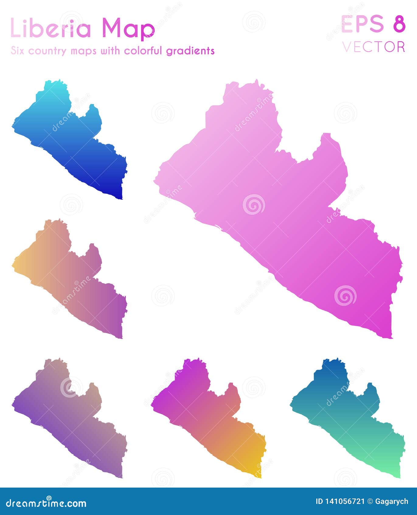 Map of Liberia with Beautiful Gradients. Stock Vector - Illustration of ...