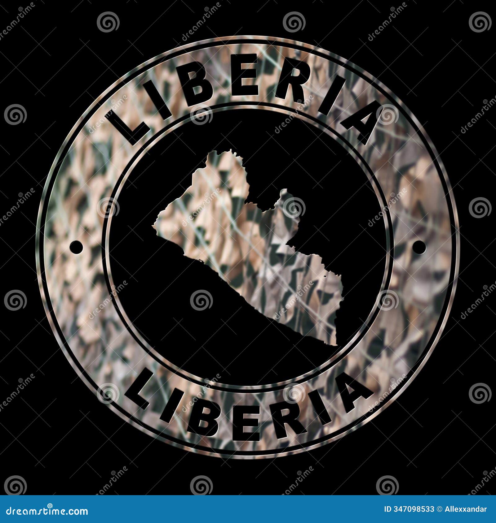 Map of Liberia, Military Stamp Stock Illustration - Illustration of ...