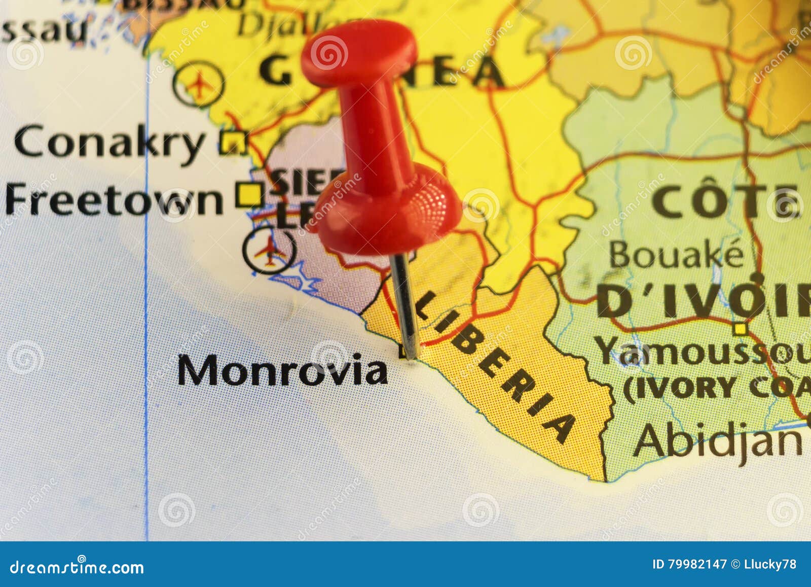 Liberia, Monrovia - Capital City, Pinned On Political Map Royalty-Free ...