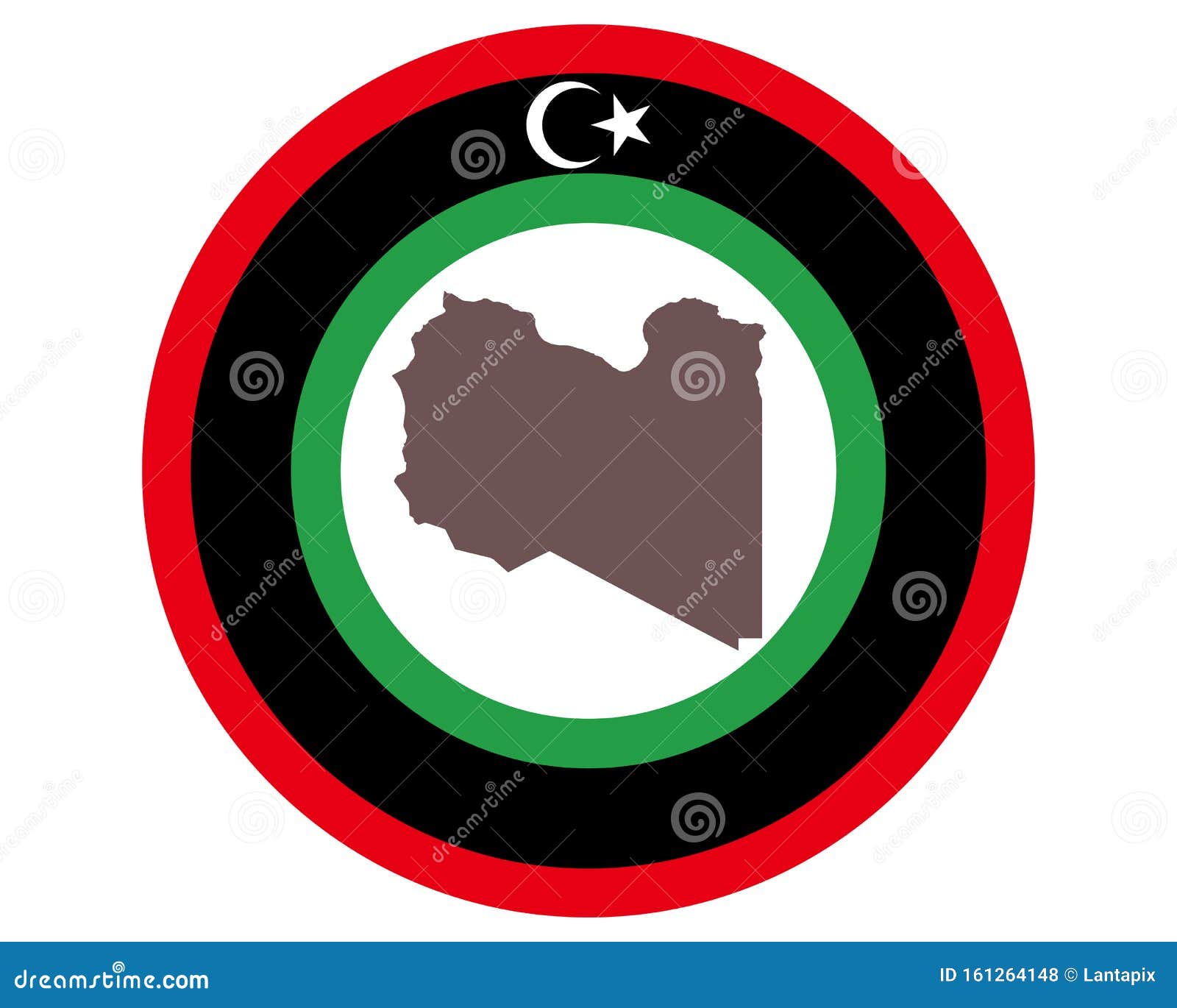 Map of Libya on Background with Flag Stock Vector - Illustration of ...