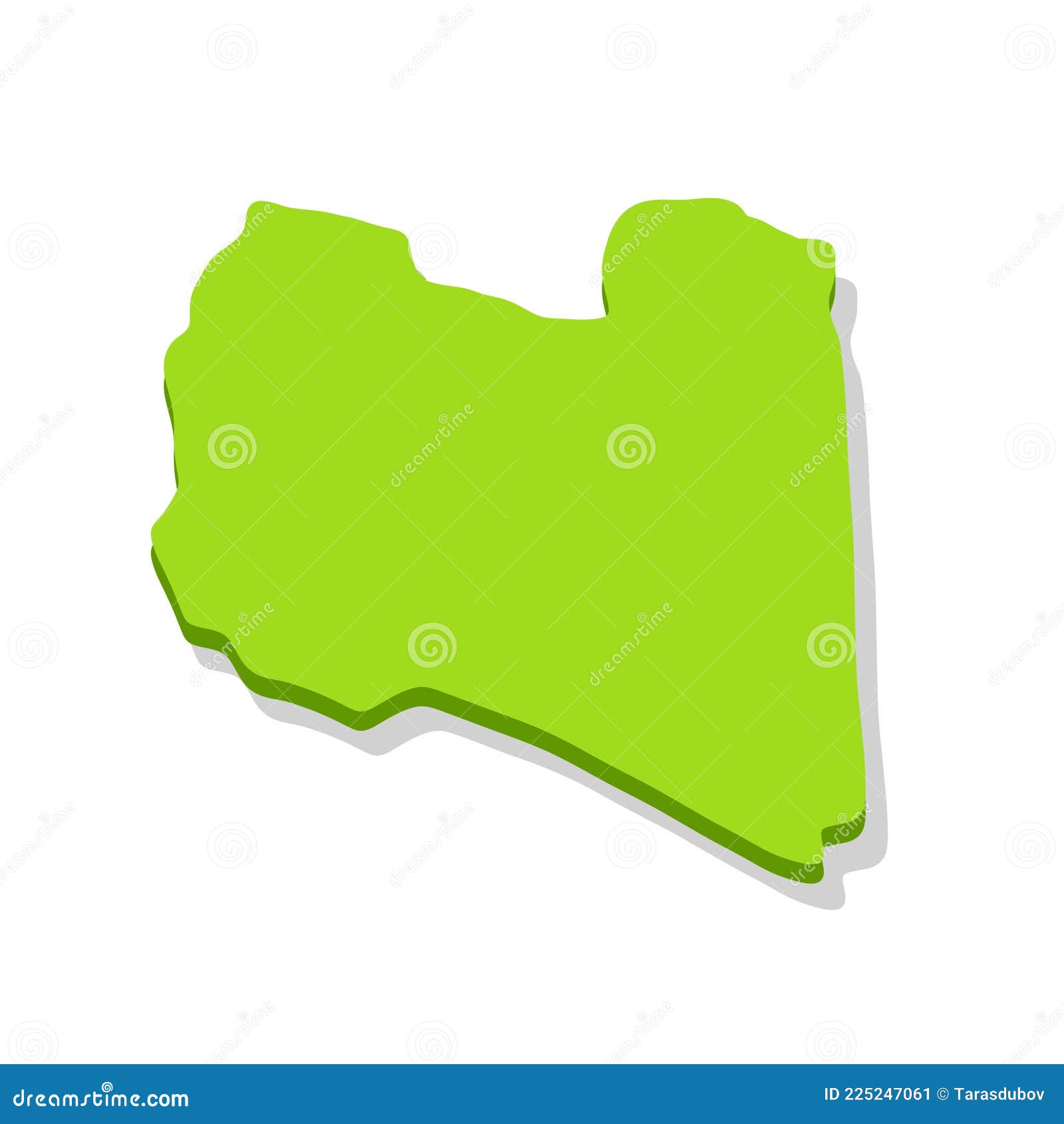 Map of Libya. Borders of a State in North Africa. Green Area Stock ...