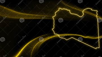 Map of Libya, Gold Glitter Map Stock Photo - Image of continent, border ...