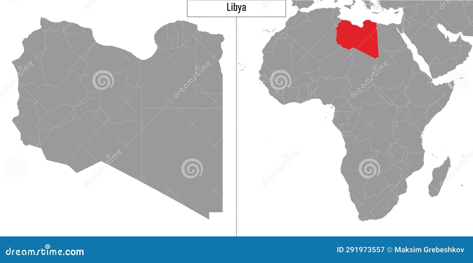 Map of Libya and Location on Africa Map Stock Vector - Illustration of ...