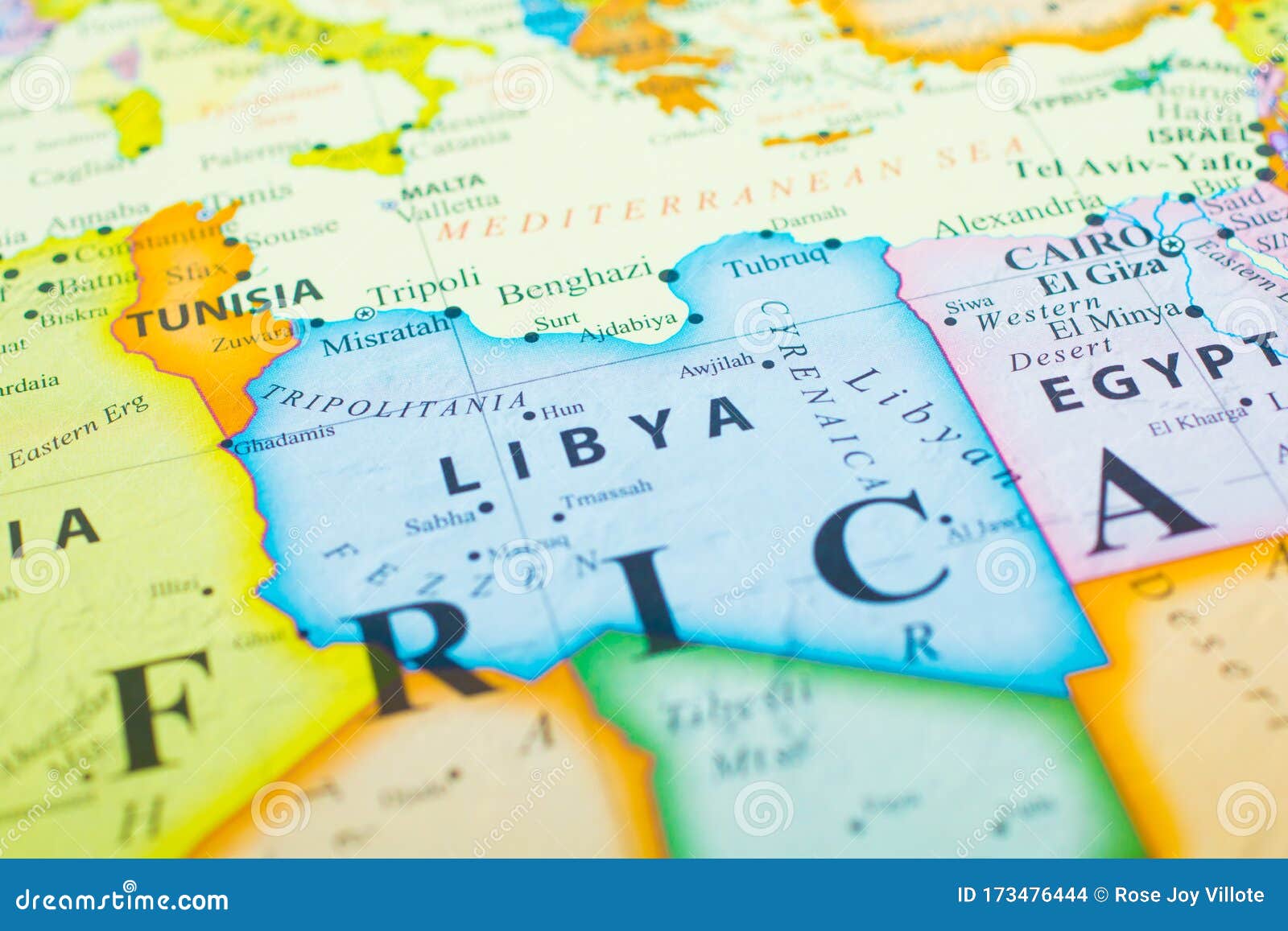 Map of Libya stock photo. Image of country, african - 173476444