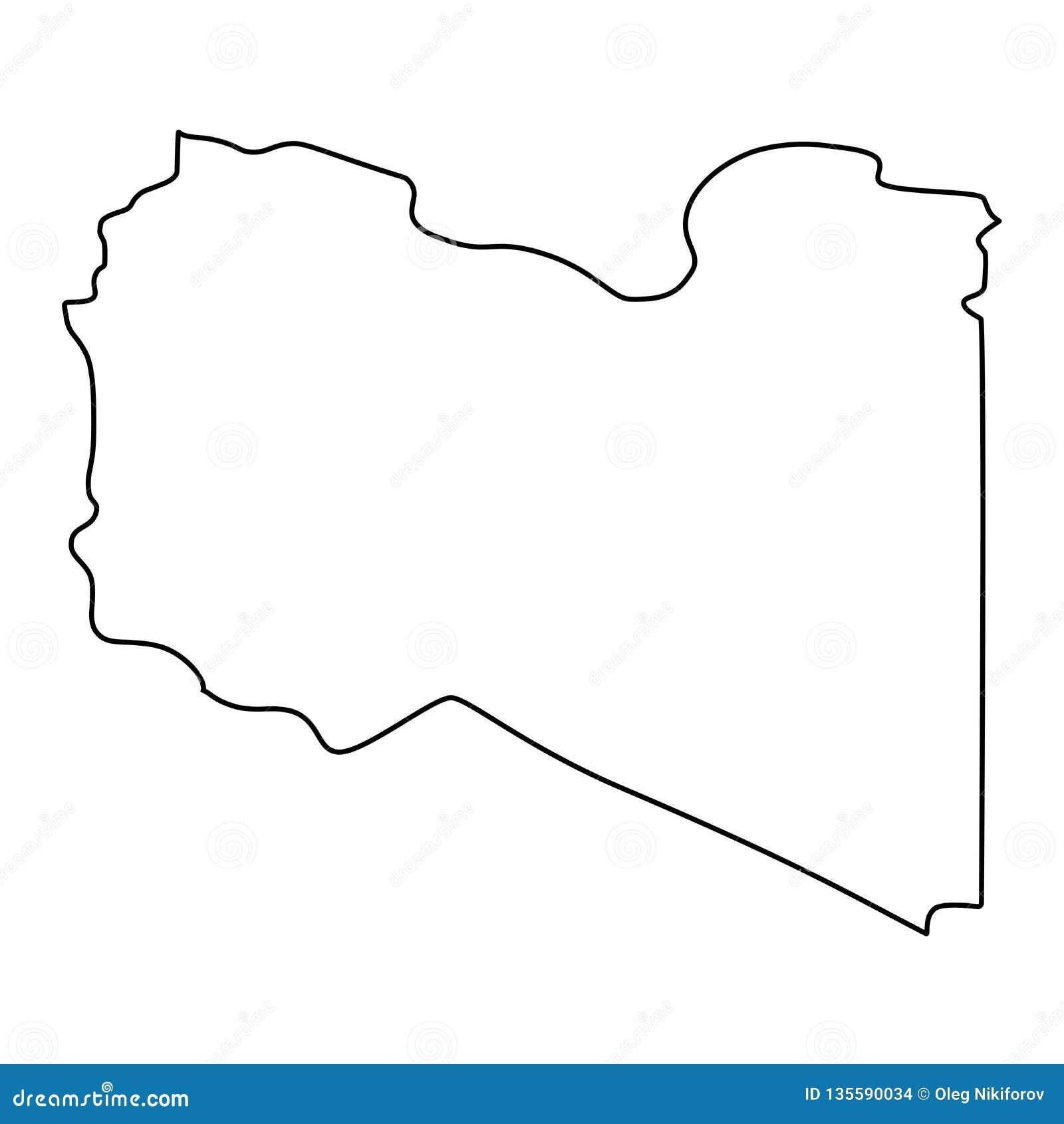 Map of Libya - outline stock illustration. Illustration of africa ...