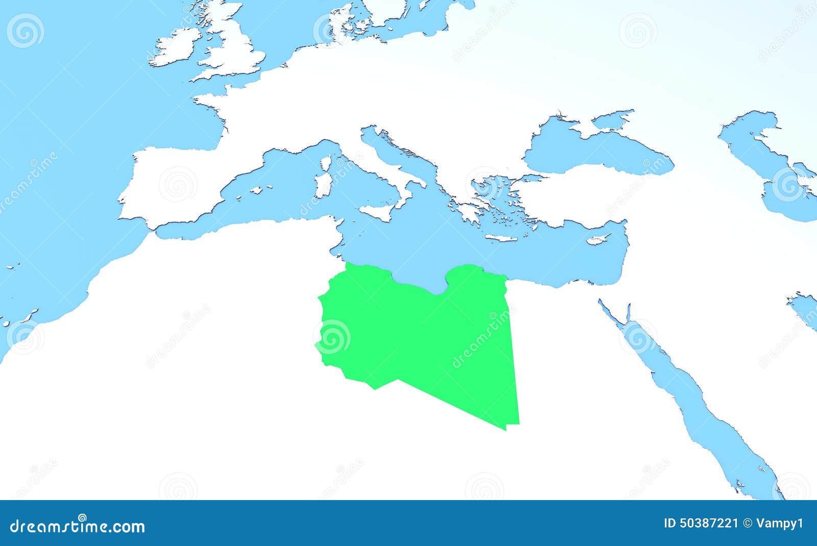 Map Libya Raised, Green, 3d, Africa, Europe Stock Illustration ...